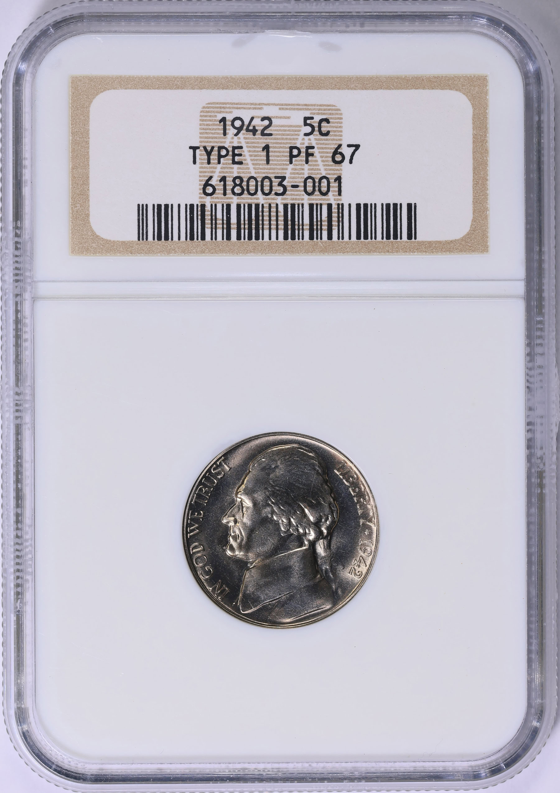 1942 Jefferson Nickel Type 1 NGC Proof-67 (Item 1999177 ...