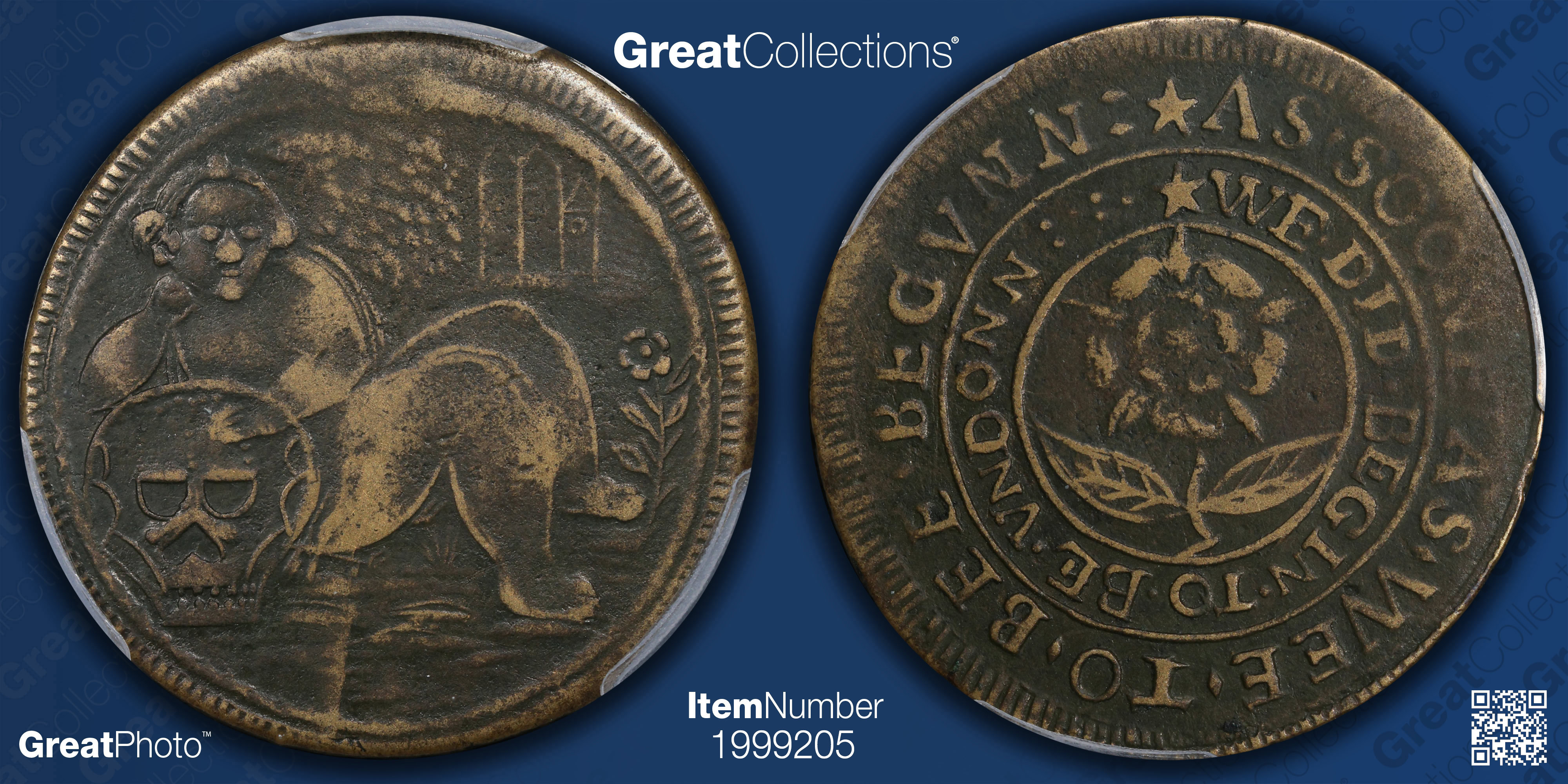 ND (c.1584) Brass Thin Planchet Raleigh Plantation (sic) Token Betts-15 ...