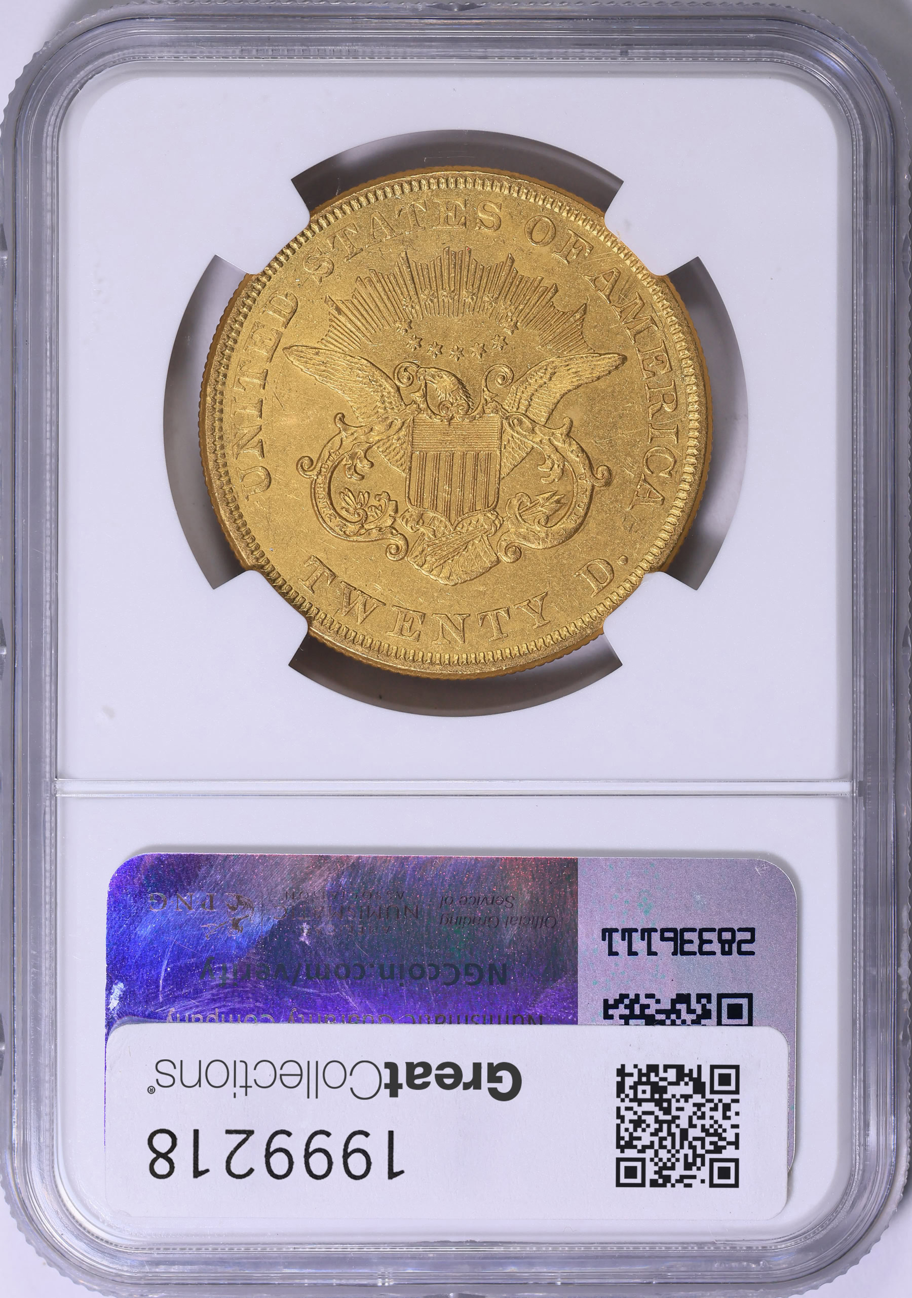 1856 Liberty Gold Double Eagle Sea Salvaged NGC Unc Details (Item ...