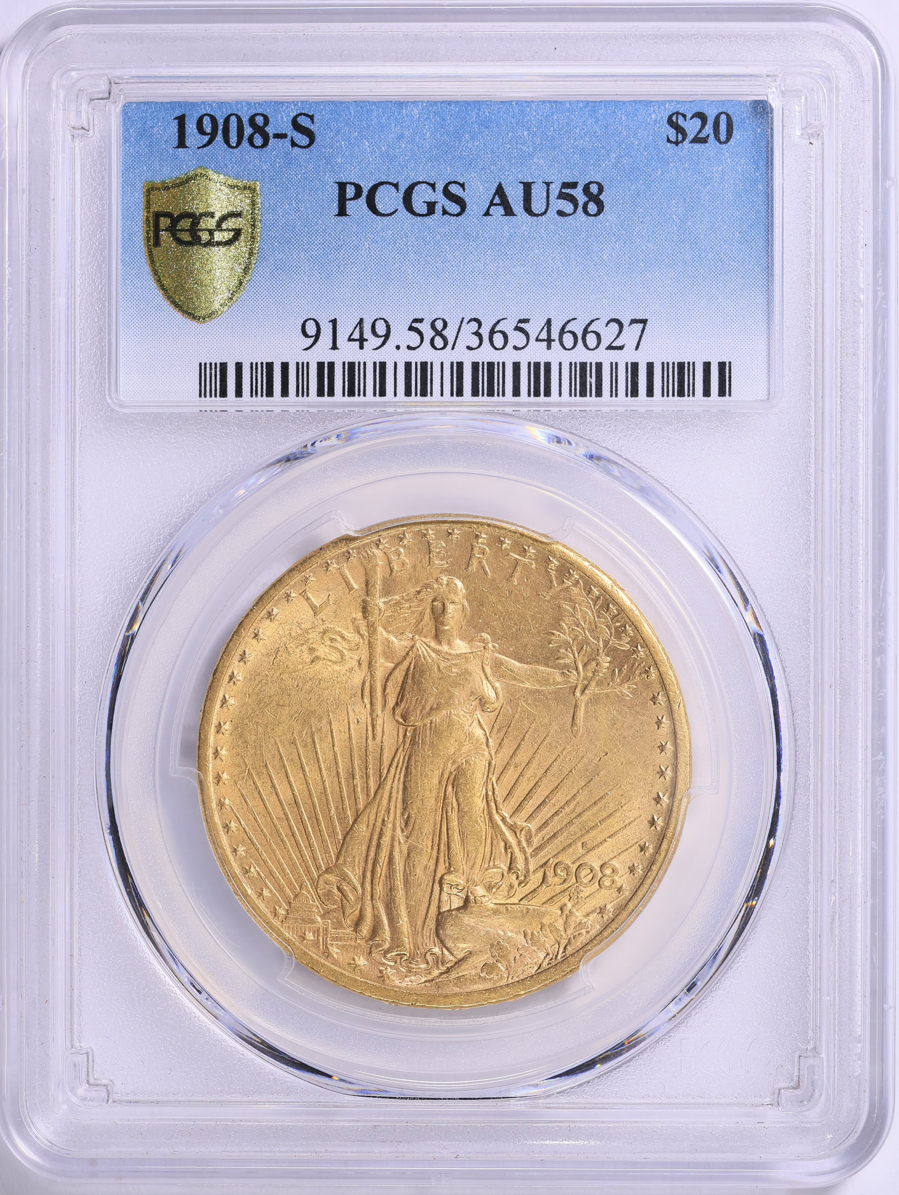 1908-S Saint-Gaudens Gold Double Eagle PCGS AU-58 (Item 1999276 ...