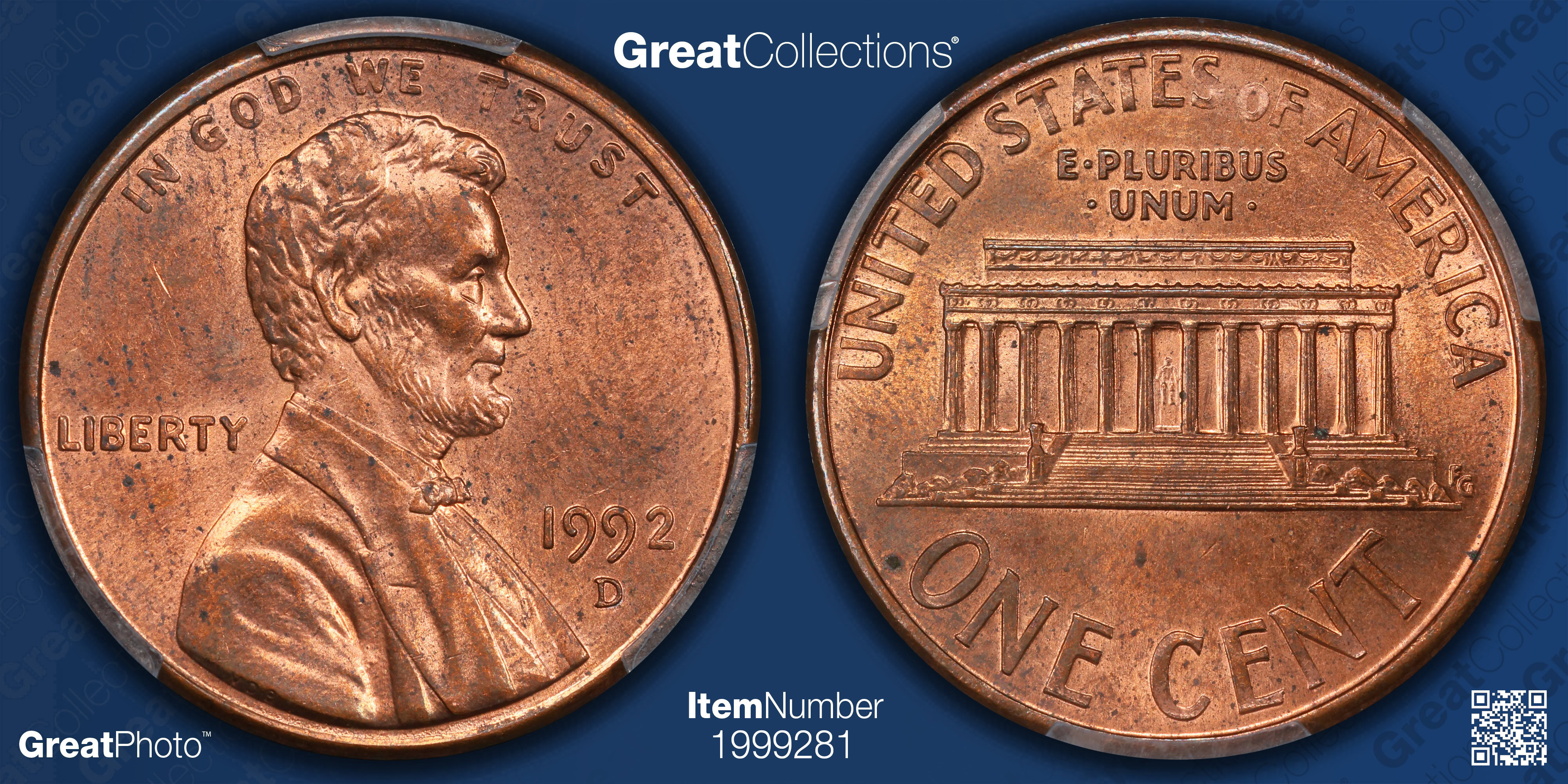 1992-D Lincoln Cent Close AM PCGS MS-63 RD (Item 1999281 ...