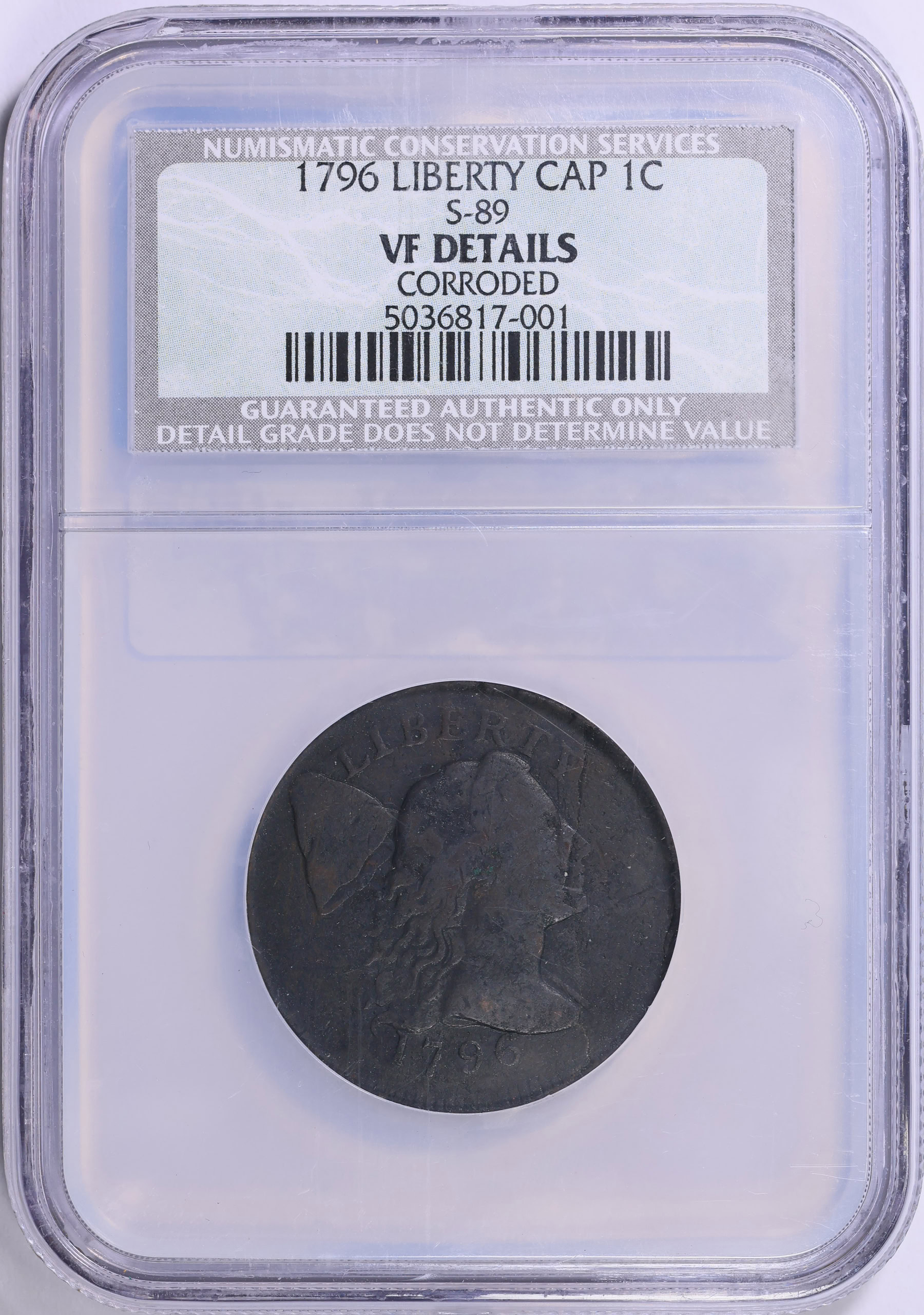 1796 Liberty Cap Cent Sheldon 89 NCS VF Details (Item 1999298 ...