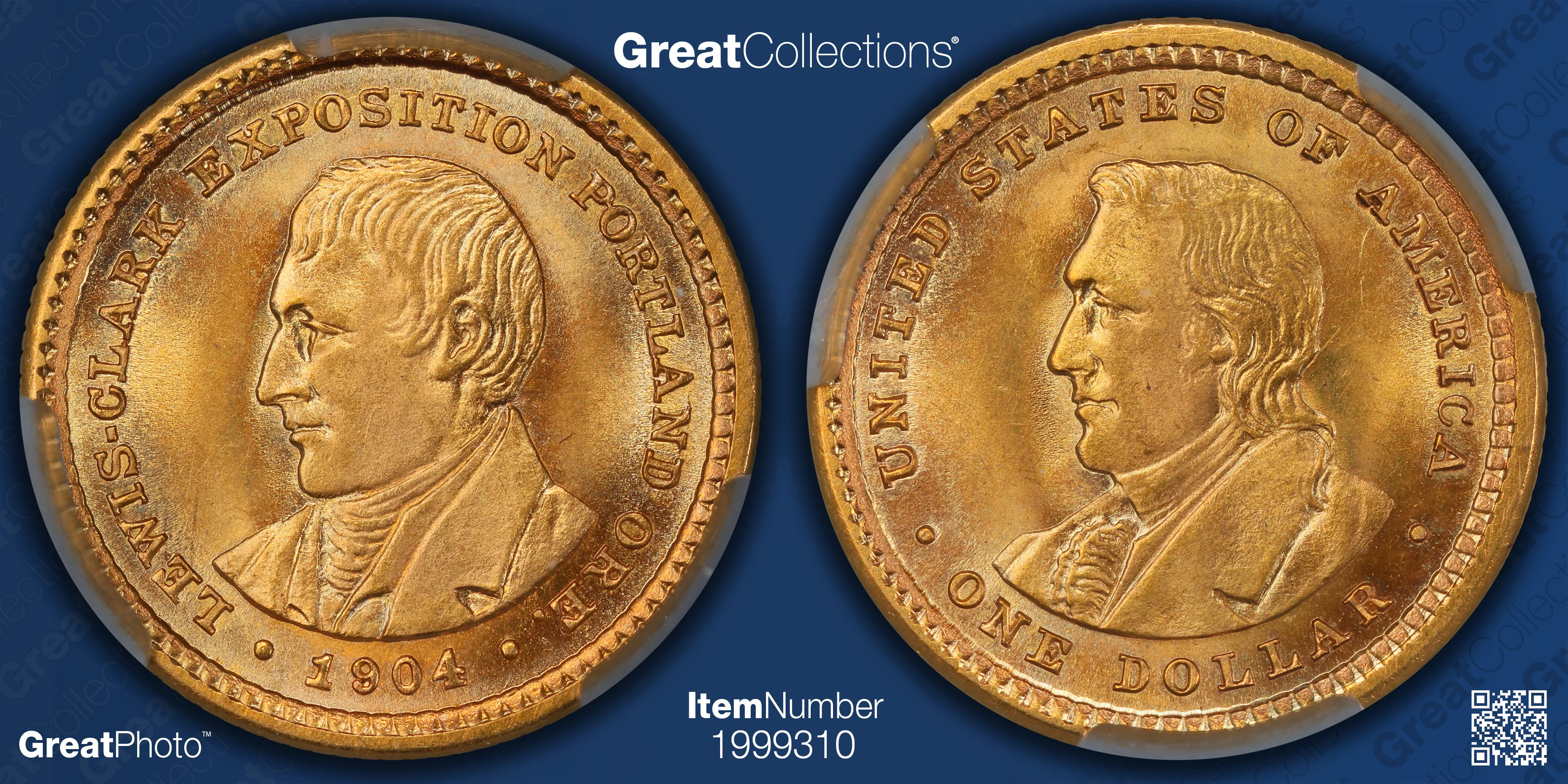 1904 Lewis and Clark Exposition Gold Dollar CACG MS-65 (Item 1999310 ...