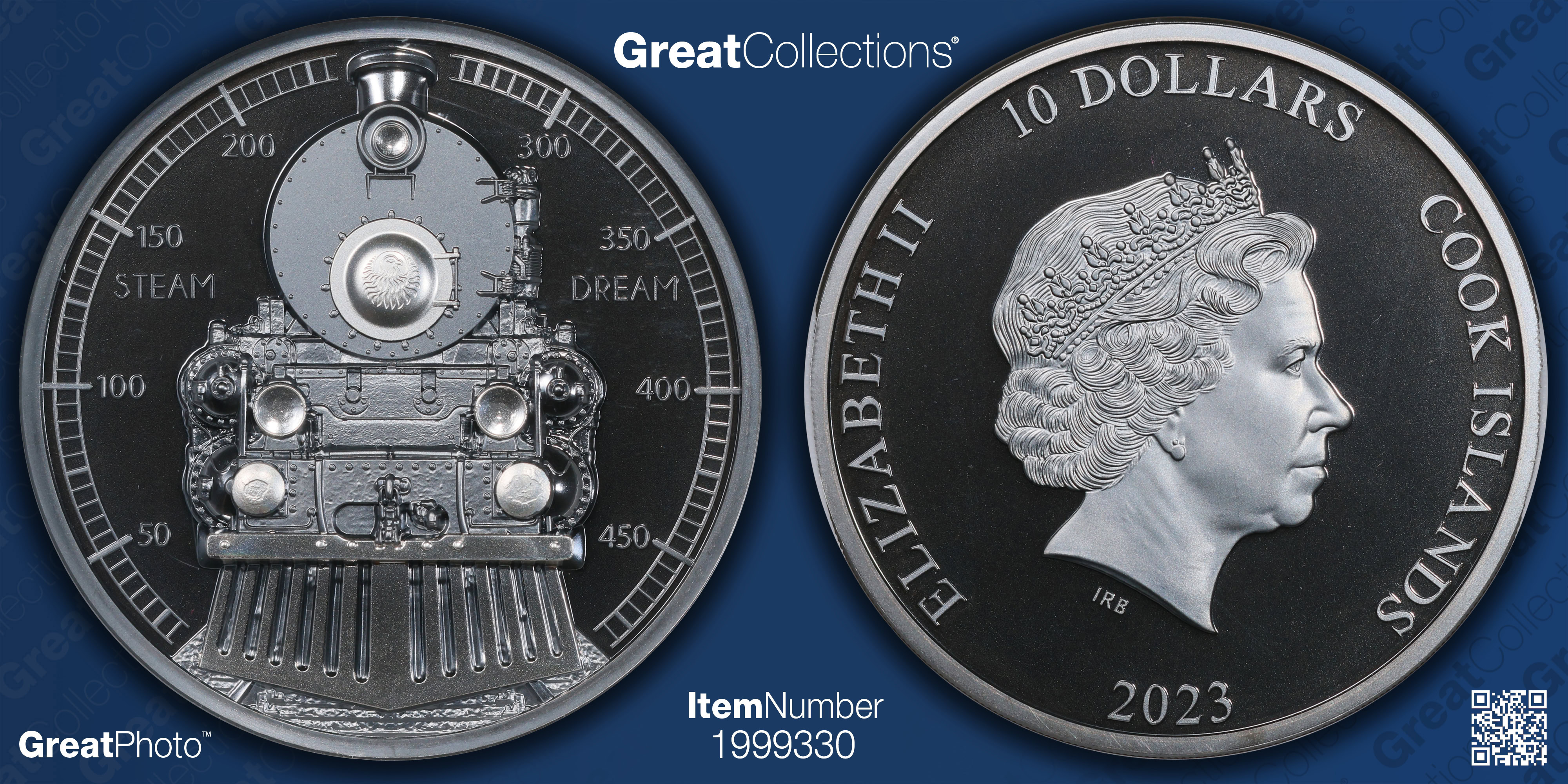 Cook Islands 2023 Silver $10 Train - Steam Dream High Relief KM-3386 ...