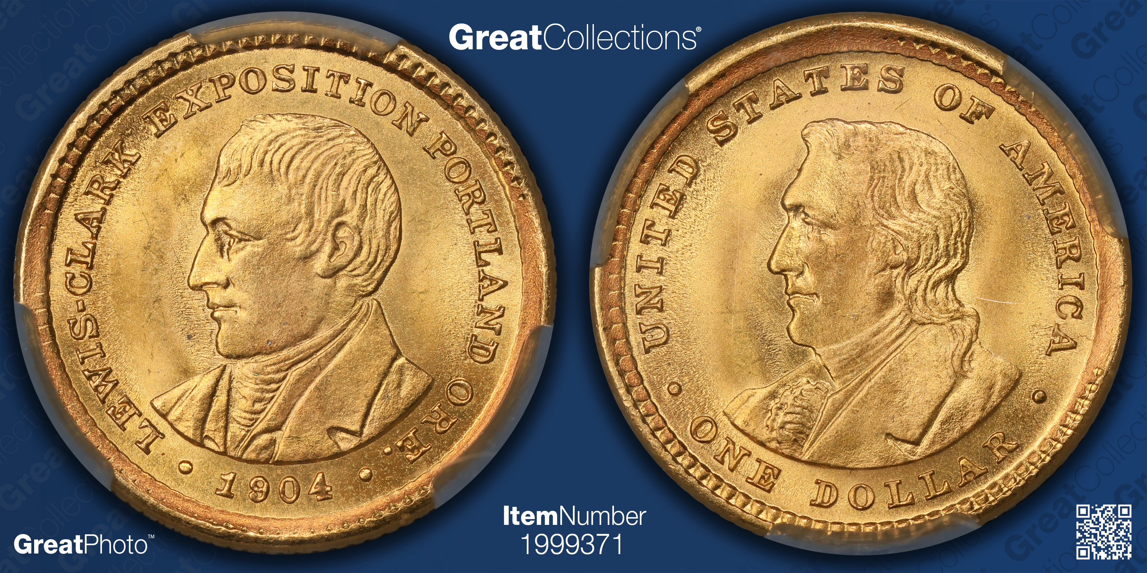1904 Lewis and Clark Exposition Gold Dollar CACG MS-66 (Item 1999371 ...