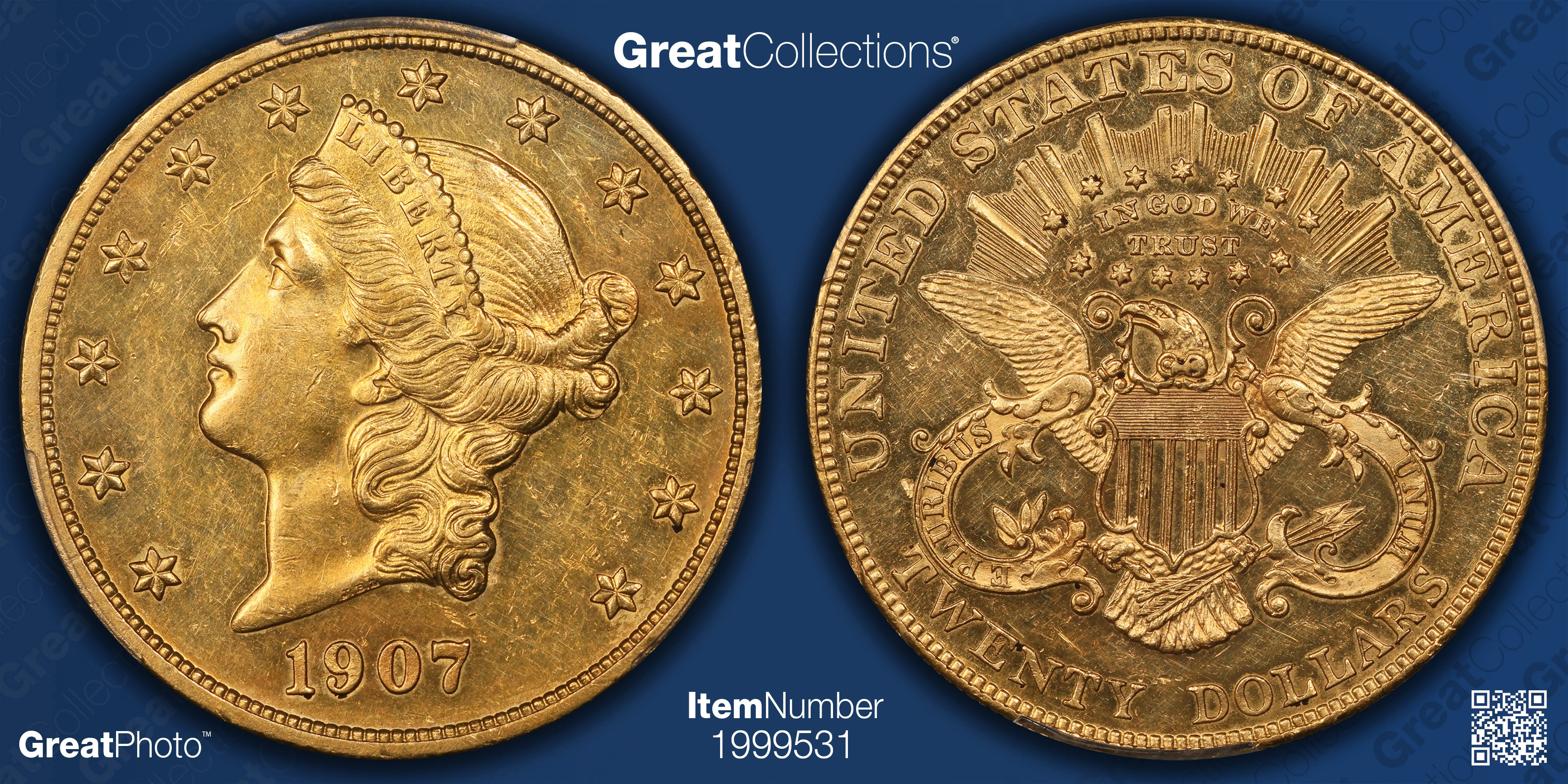 1907 Liberty Gold Double Eagle PCGS Proof-61 (Item 1999531 ...