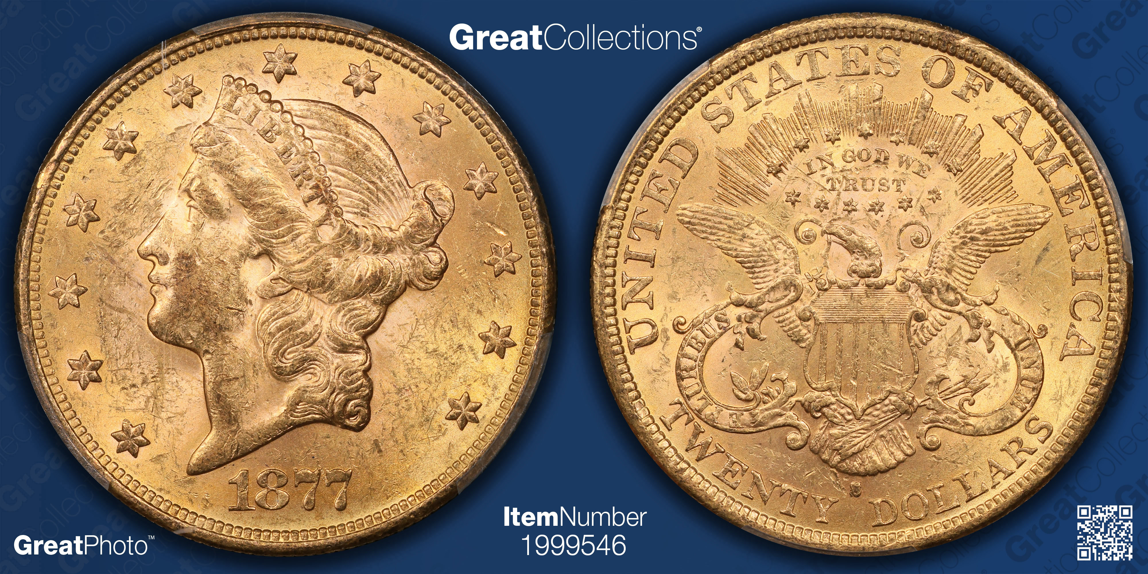 1877-S Liberty Gold Double Eagle PCGS MS-61 (Item 1999546 ...