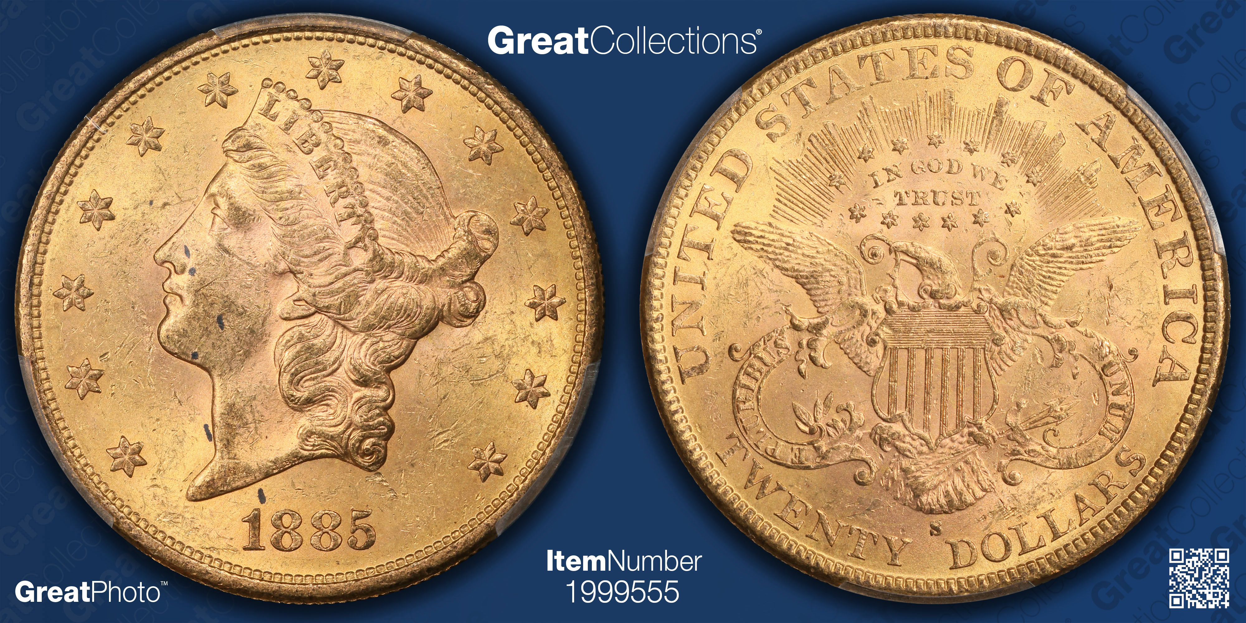 1885-S Liberty Gold Double Eagle PCGS MS-62 (Item 1999555 ...
