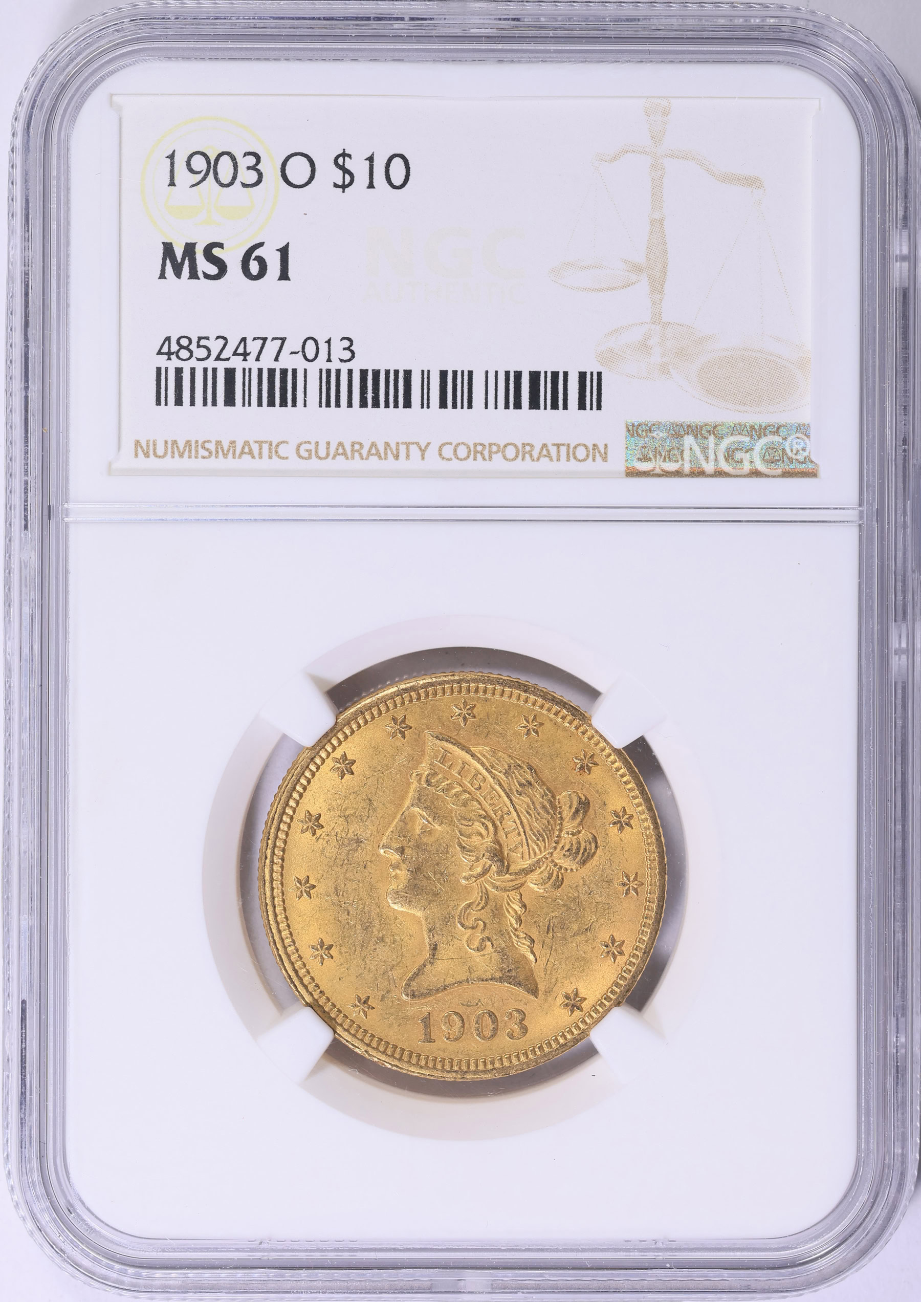 1903-O Liberty Gold Eagle NGC MS-61 (Item 1999570) | GreatCollections ...