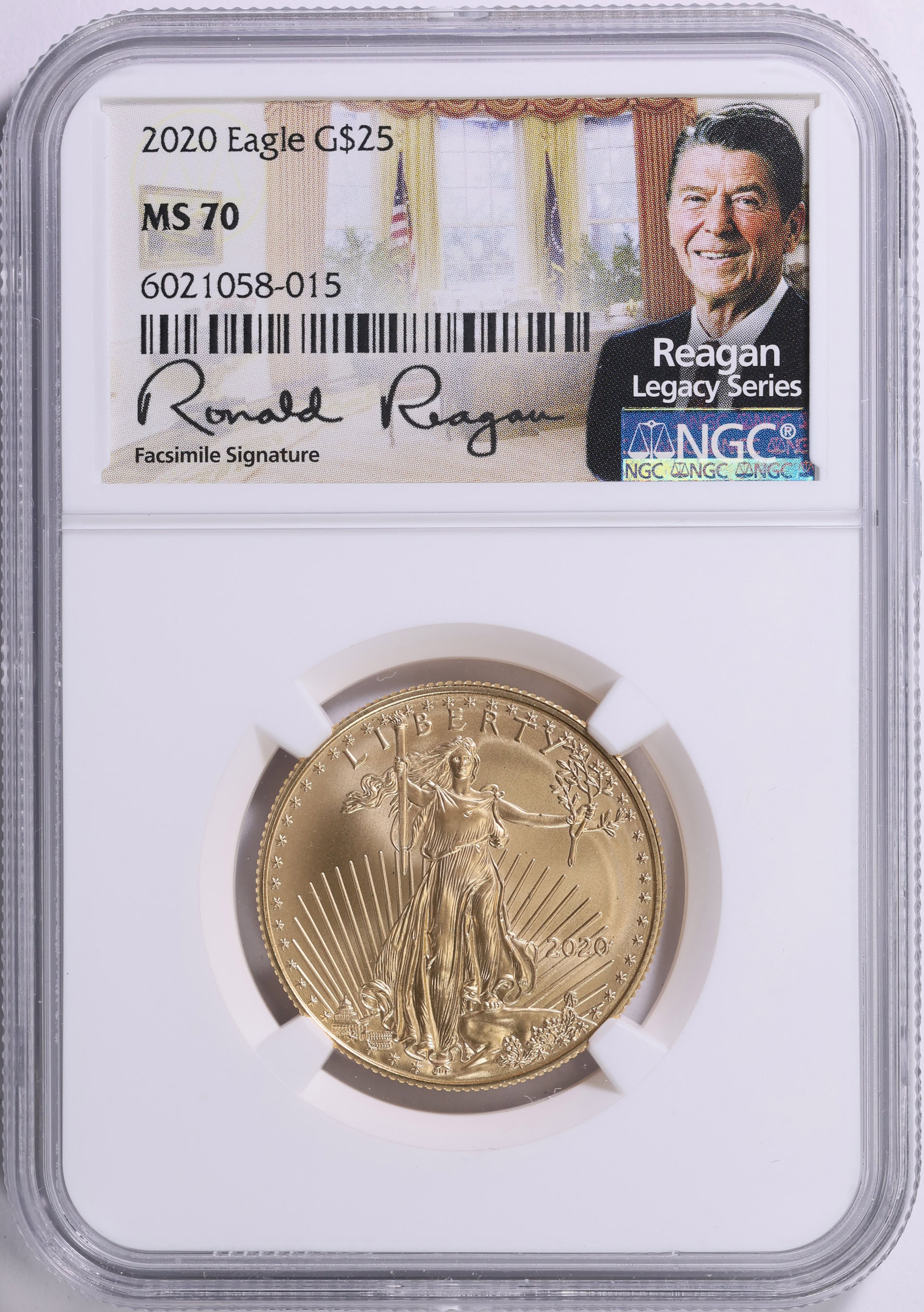 2020 $25 Half-Ounce Gold American Eagle NGC MS-70 (Ronald Reagan ...