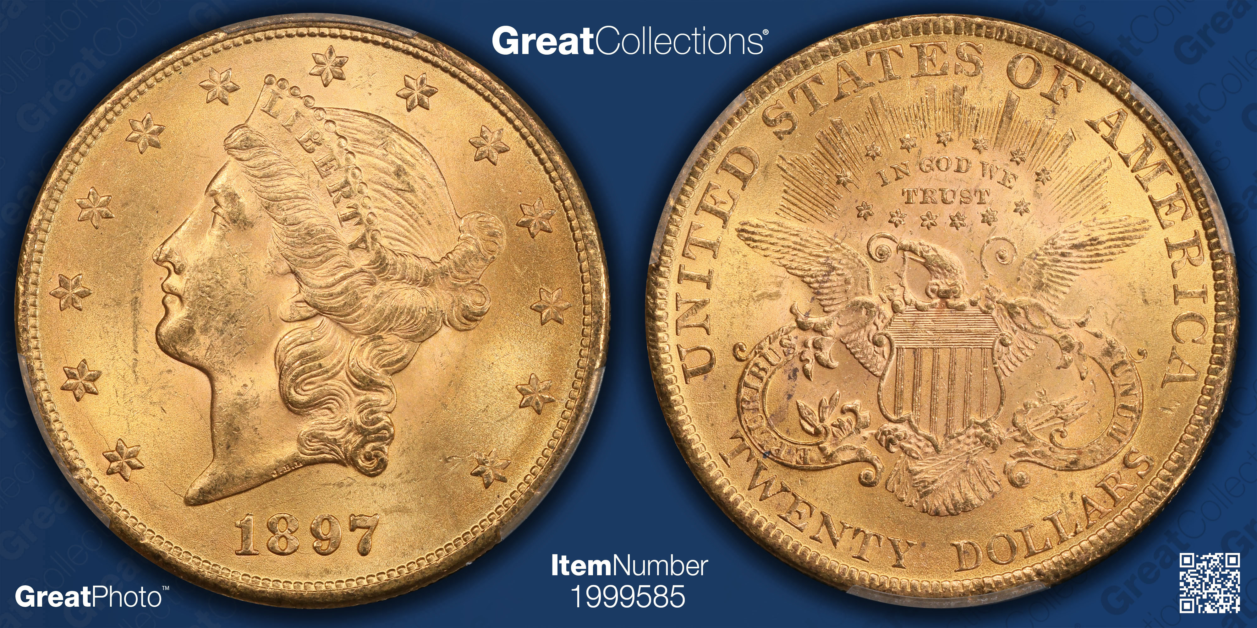 1897 Liberty Gold Double Eagle PCGS MS-63 (Item 1999585 ...