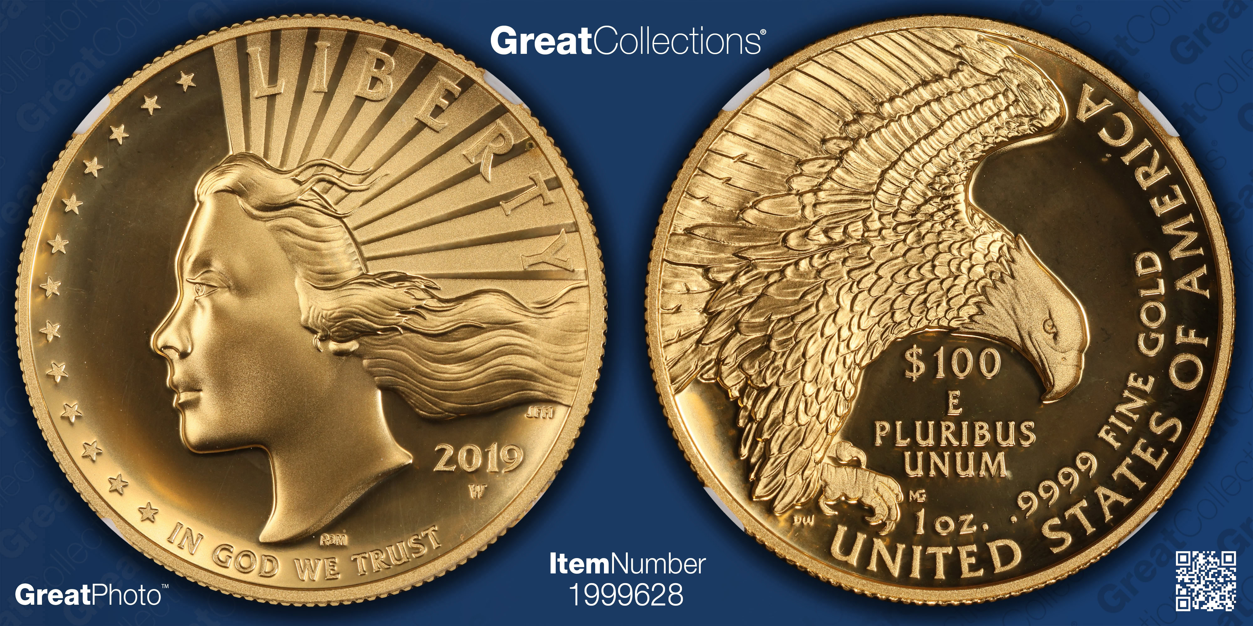 2019-W Gold $100 American Liberty High Relief Enhanced Early Releases ...