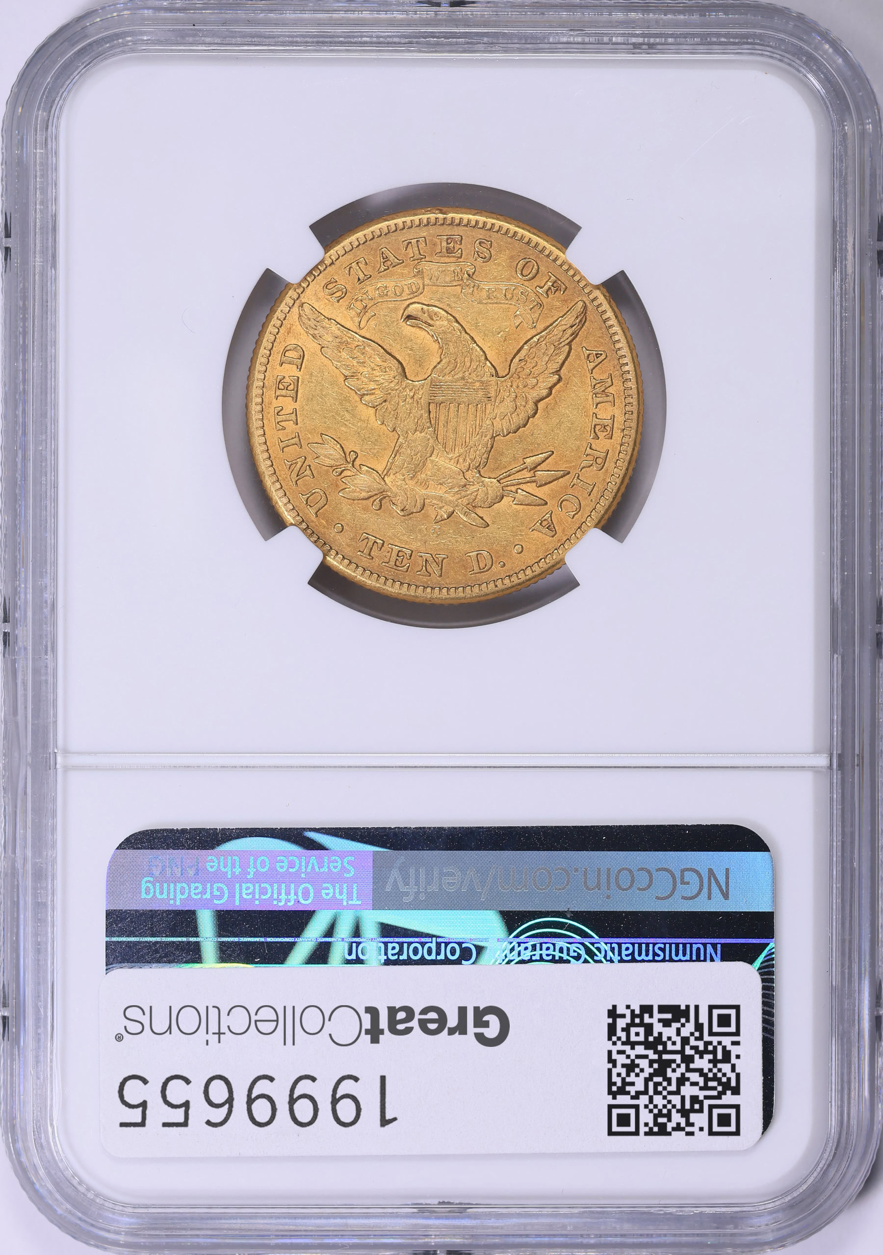 1875-CC Liberty Gold Eagle NGC AU-53 (Item 1999655) | GreatCollections ...
