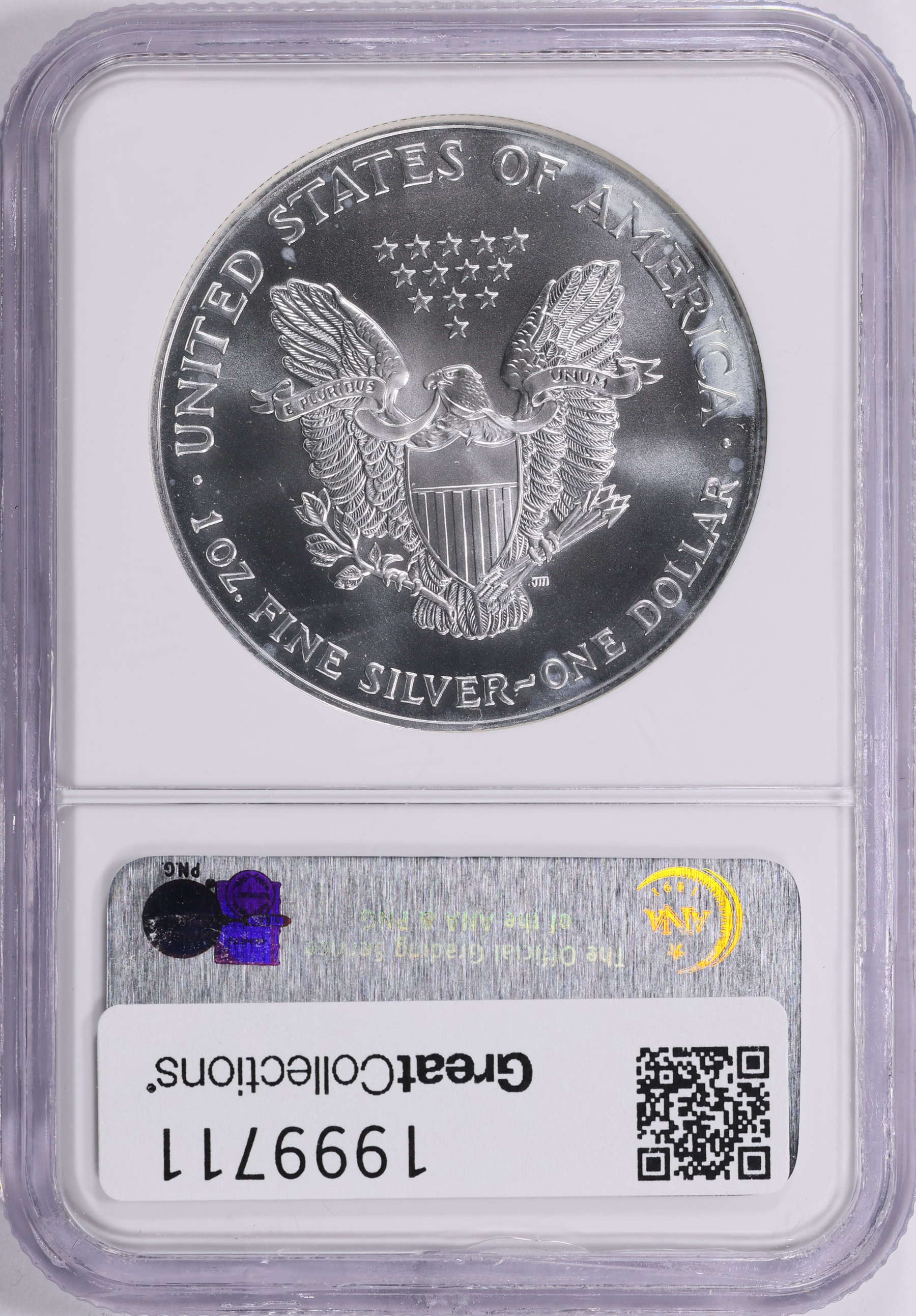 2002 $1 Silver Eagle NGC MS-70 (Item 1999711) | GreatCollections Coin ...