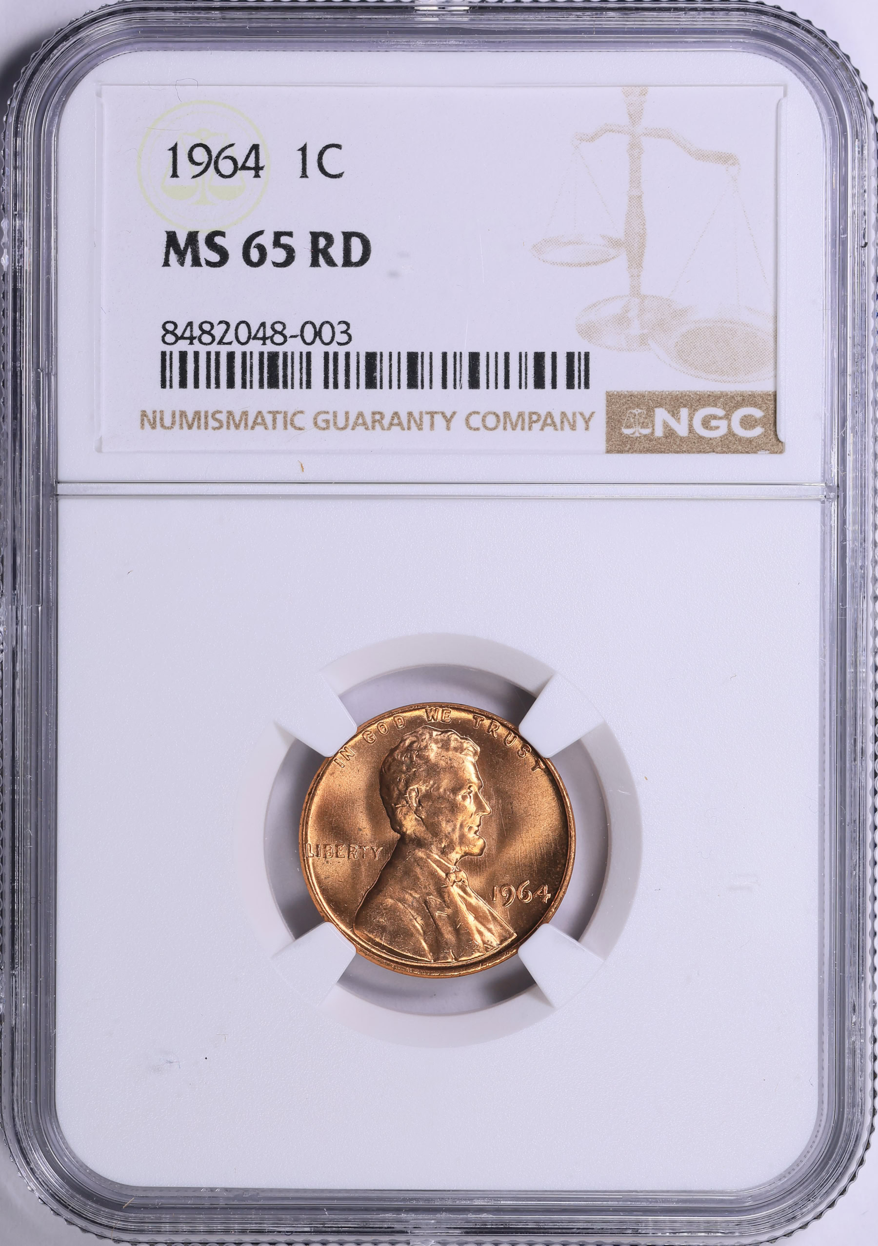 1964 Lincoln Cent NGC MS-65 RD (Item 1999738) | GreatCollections Coin ...