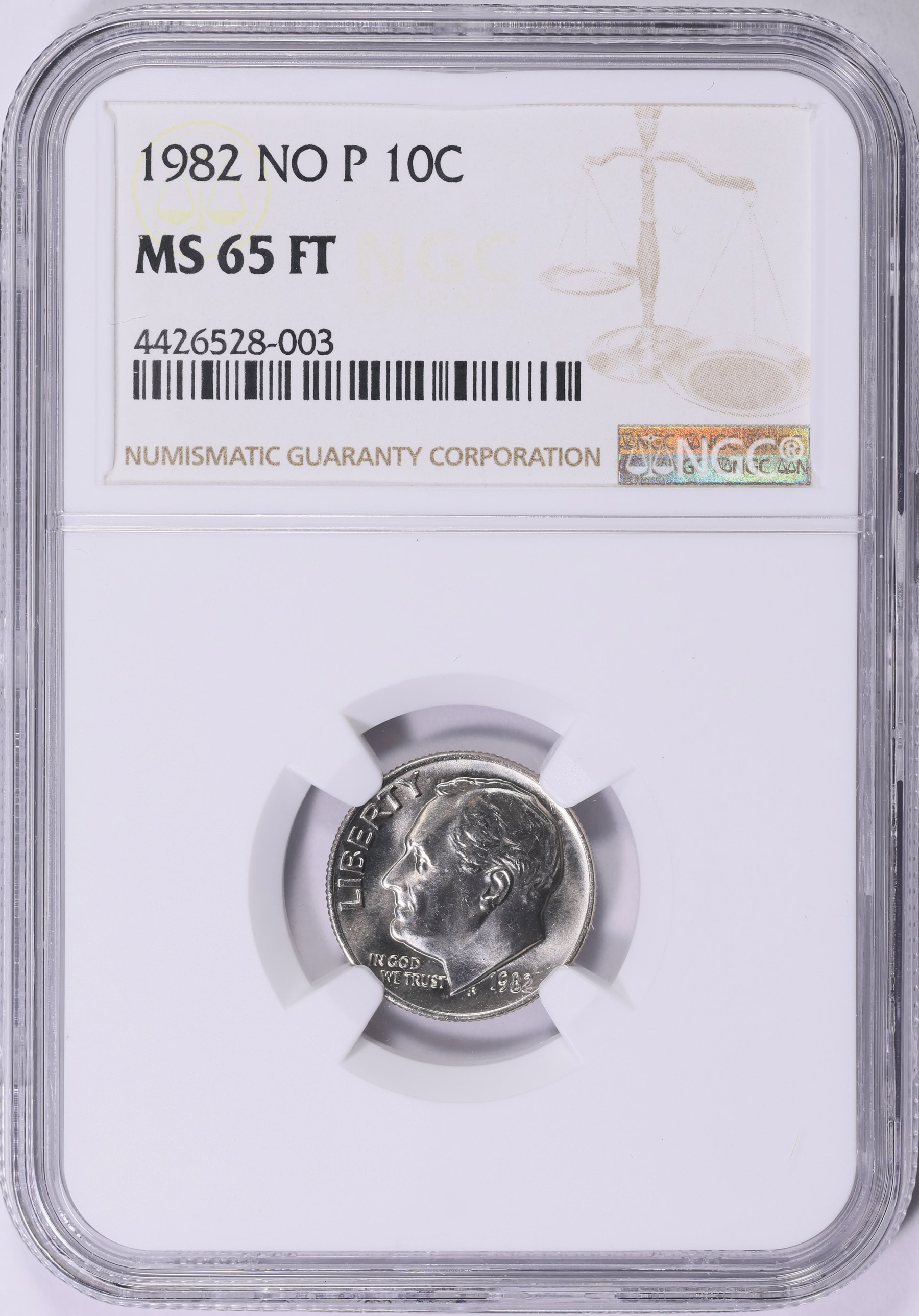 1982 Roosevelt Dime No Mintmark NGC MS-65 FT (Item 1999791 ...