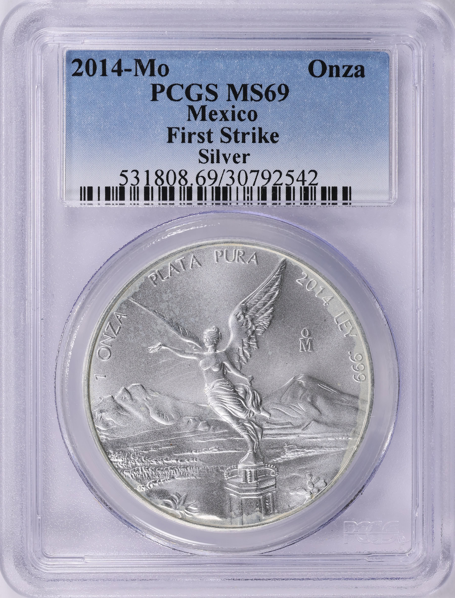 Mexico 2014-Mo Silver Onza Libertad First Strike KM-639 PCGS MS-69 ...
