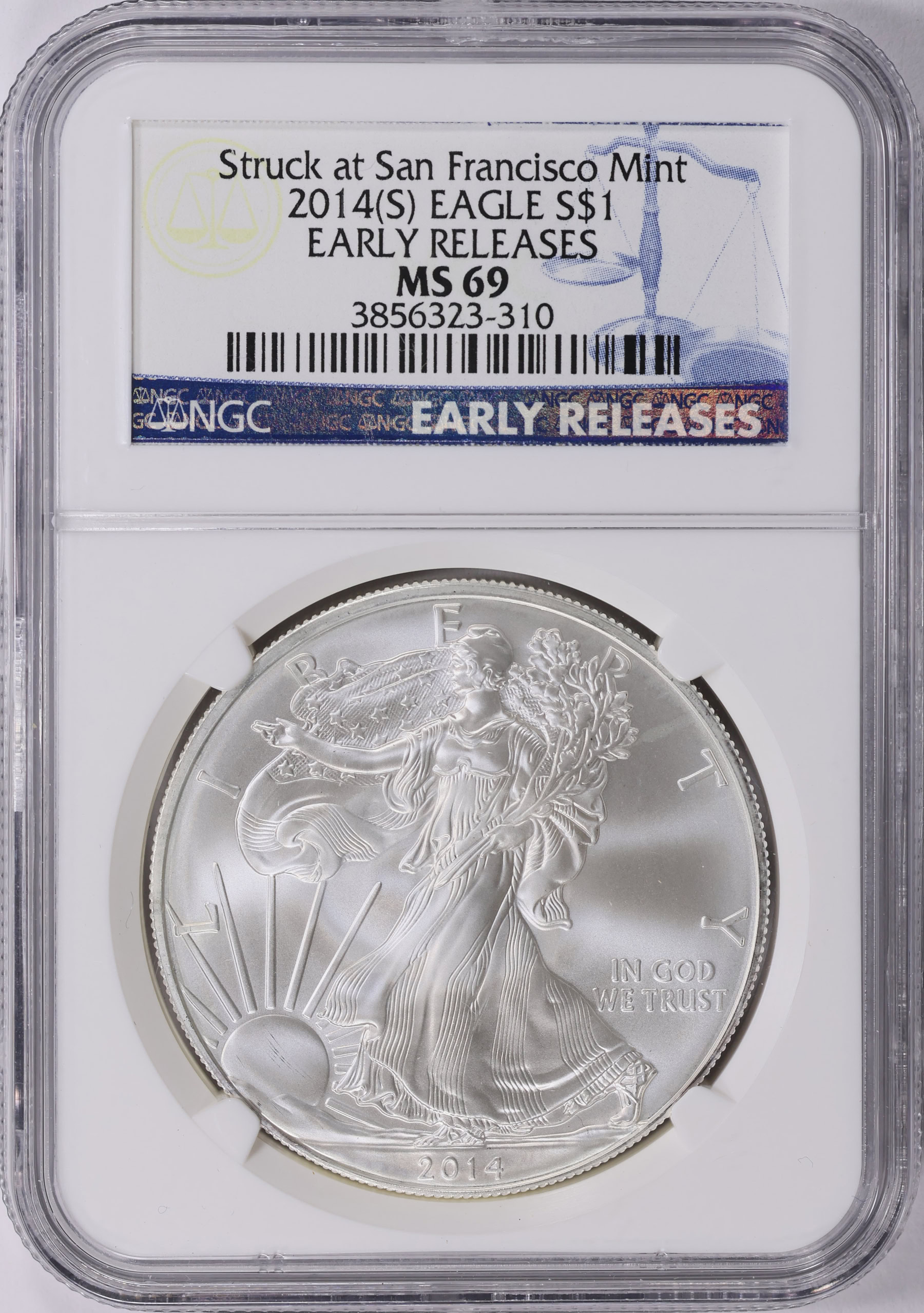 2014-(S) $1 Silver Eagle Early Releases Struck at San Francisco NGC MS-69 (Item 1999820 ...