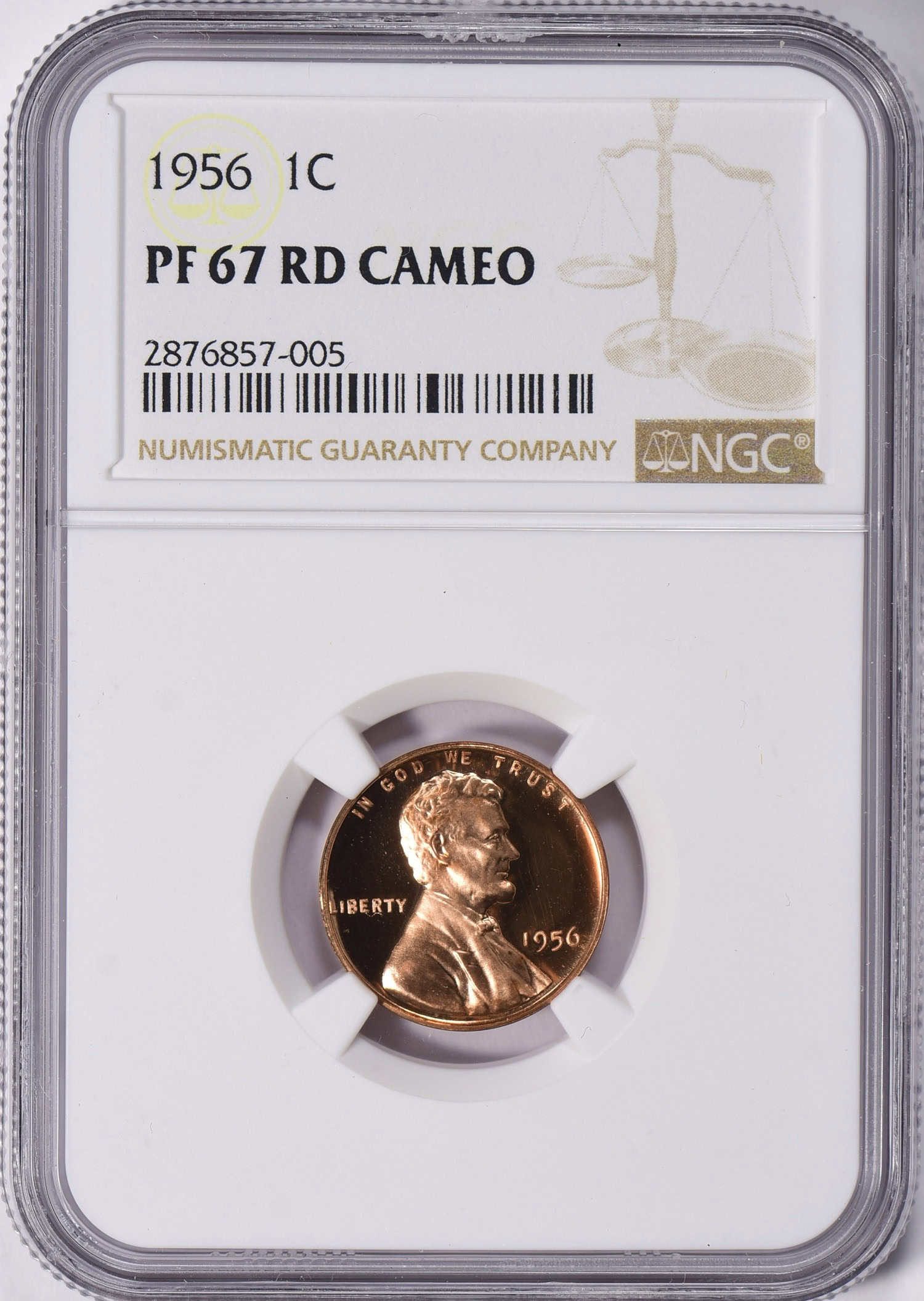 1956 Lincoln Cent NGC Proof-67 CAMEO (Item 1999827) | GreatCollections ...
