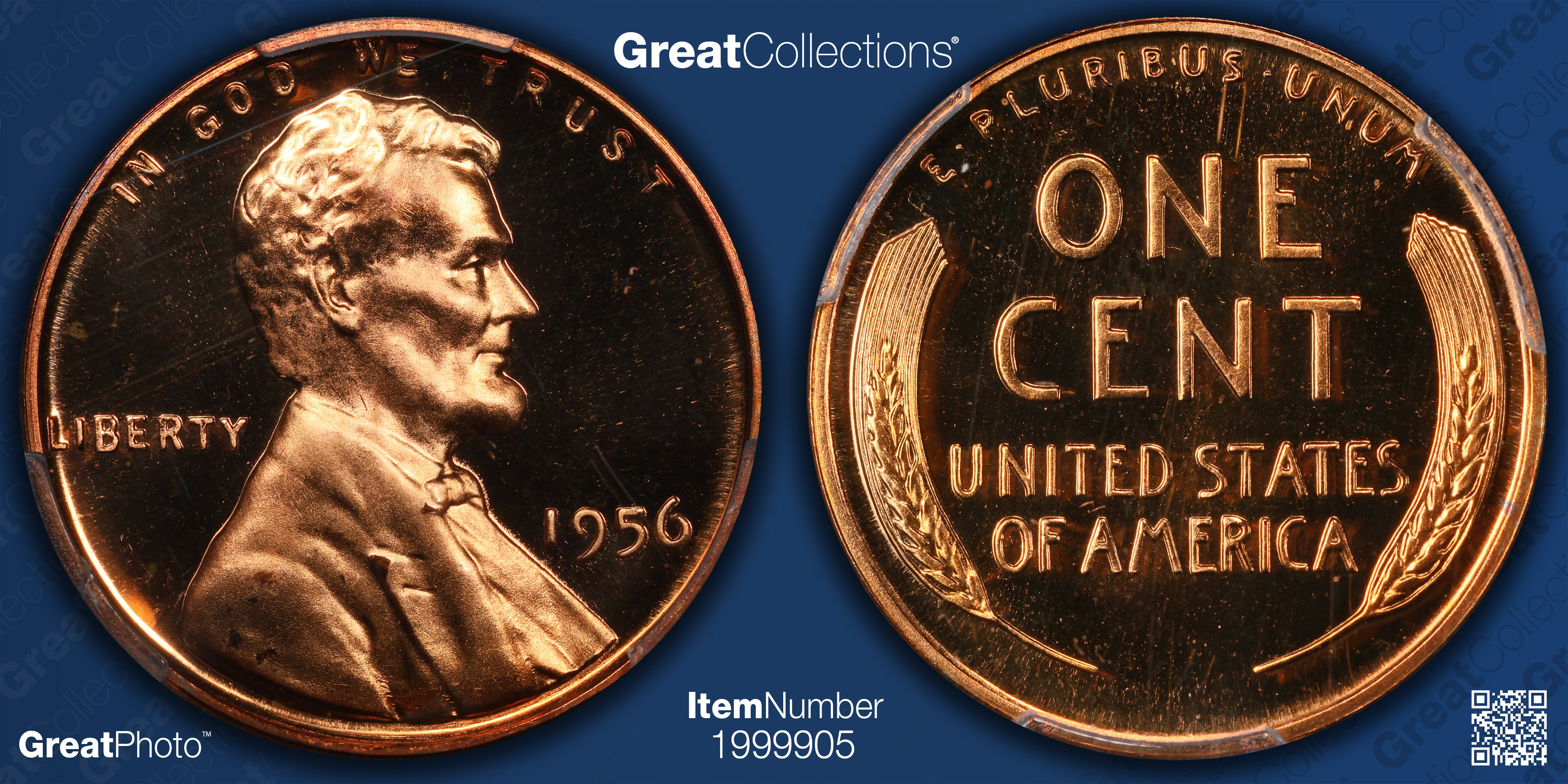 1956 Lincoln Cent PCGS Proof-67 RD CAMEO (Item 1999905 ...