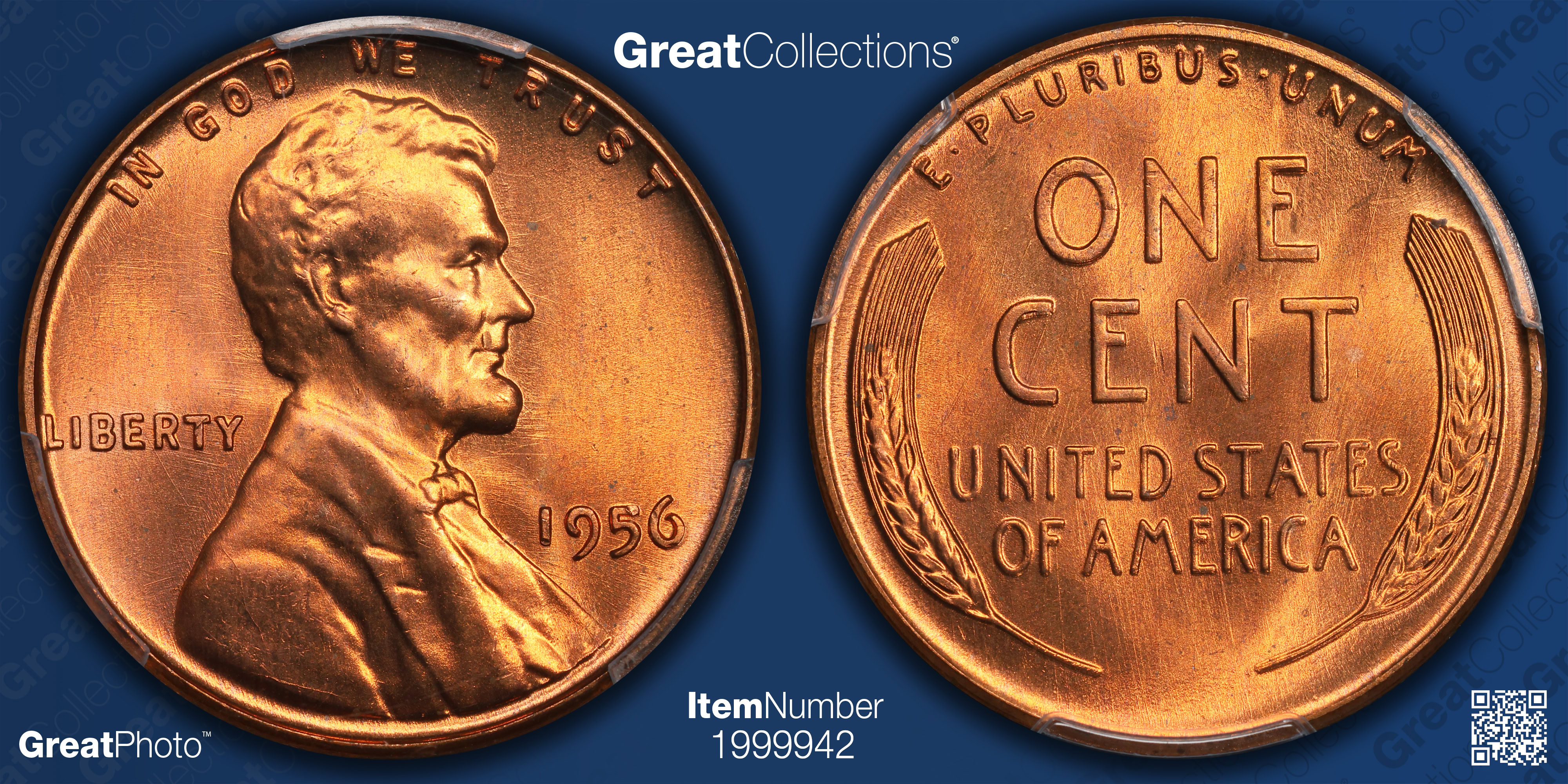 1956 Lincoln Cent PCGS MS-67+ RD (CAC Green) (Item 1999942 ...