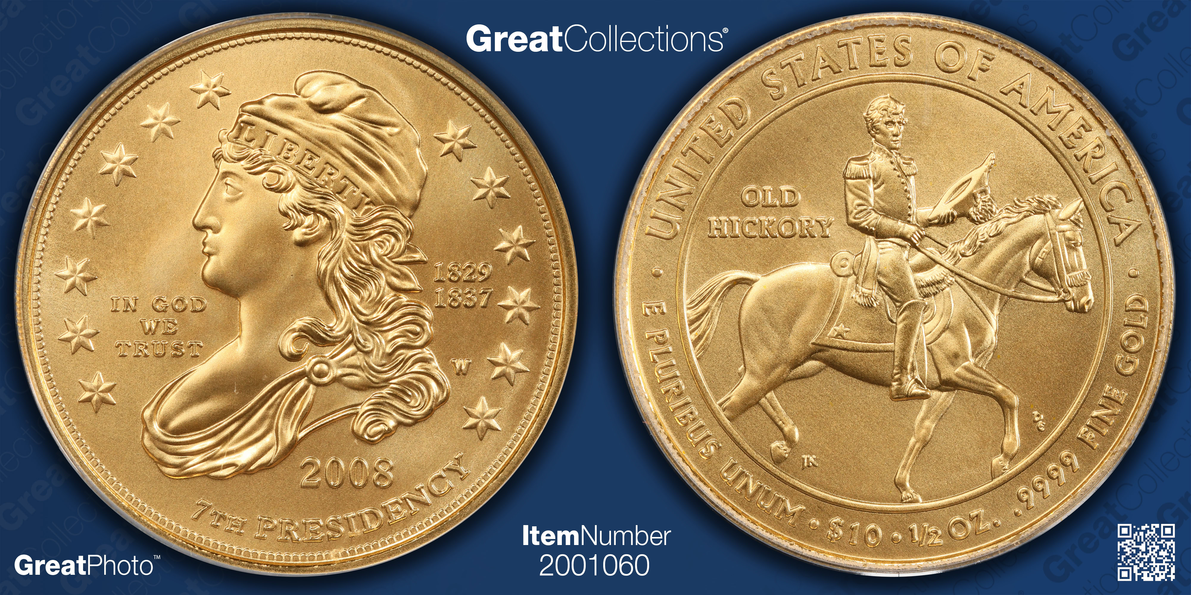 2008-W First Spouse $10 Gold Jackson Liberty First Strike PCGS MS-70 ...