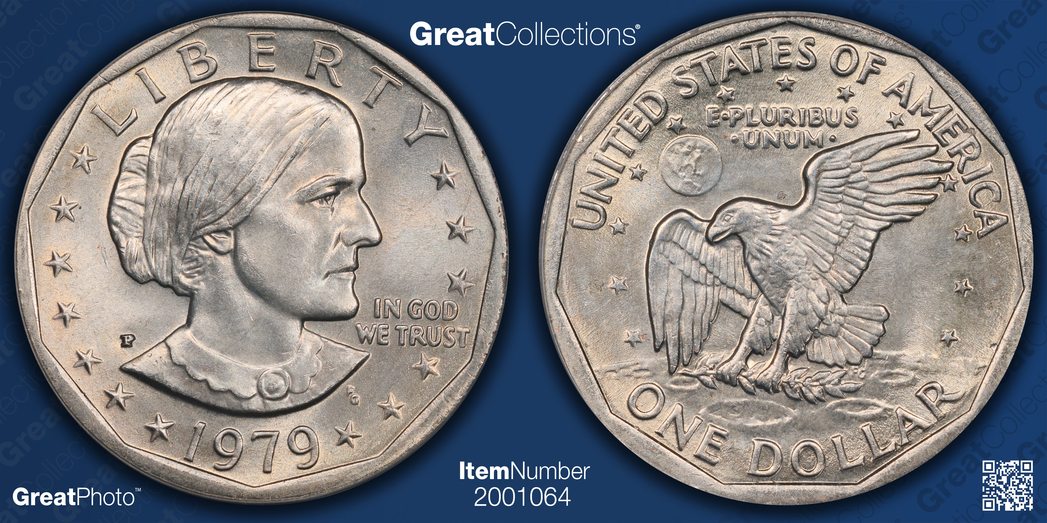 1979-P Susan B. Anthony Dollar Wide Rim PCGS MS-66 (Item 2001064 ...