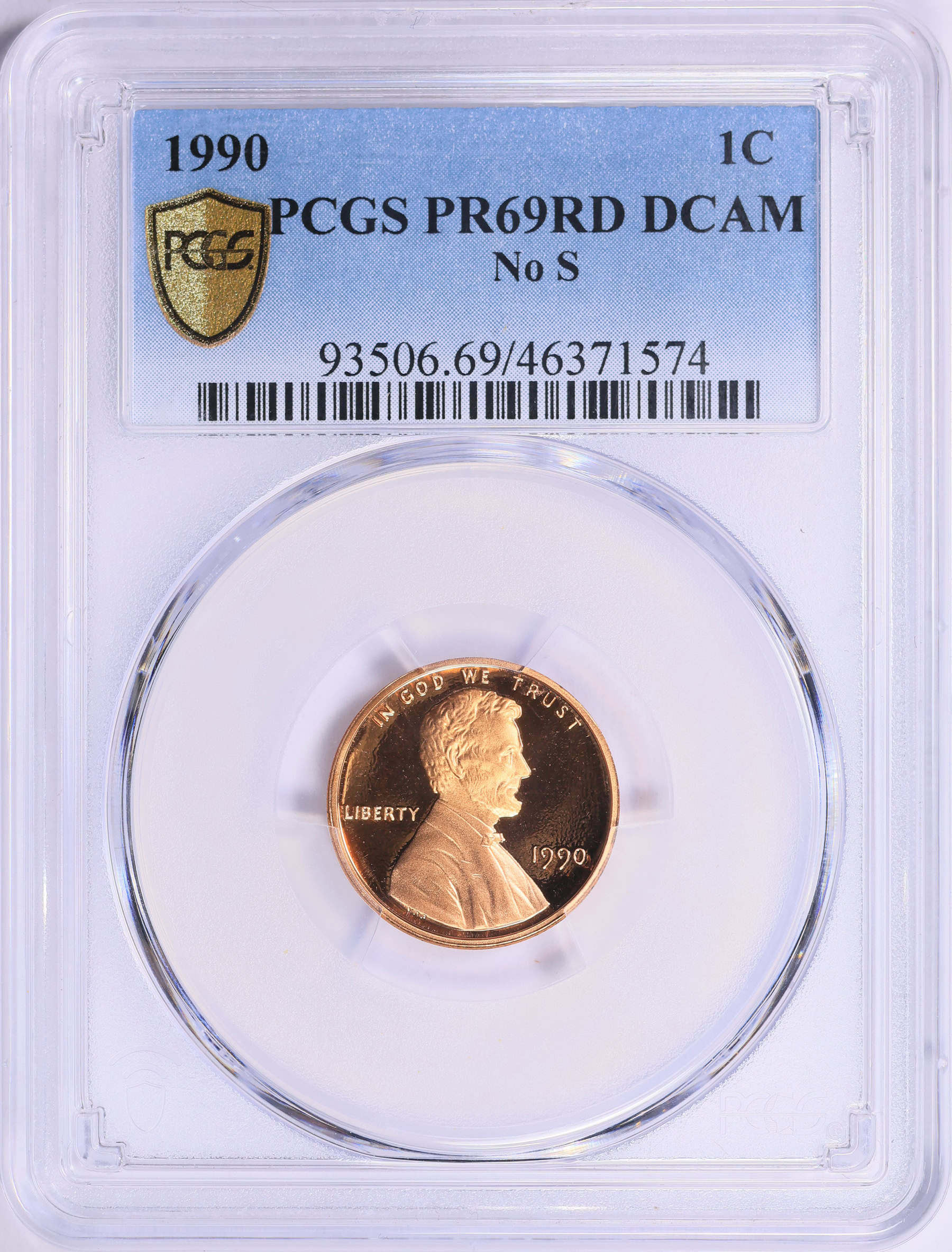 1990 Lincoln Cent No S PCGS Proof-69 RD DCAM (Item 2001069 ...