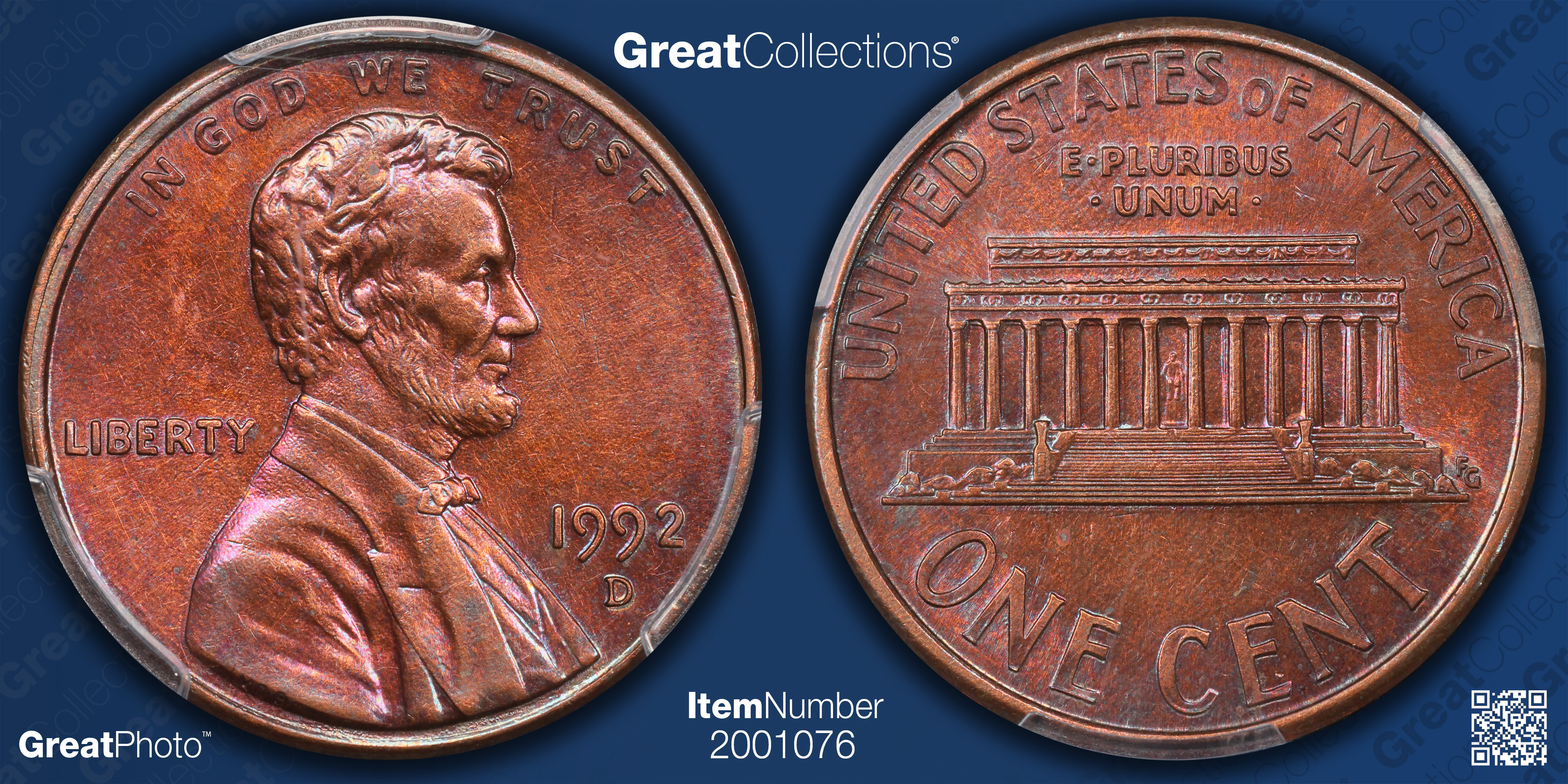 1992-D Lincoln Cent Close AM FS-901 PCGS AU-58 BN (Toned) (Item 2001076 ...