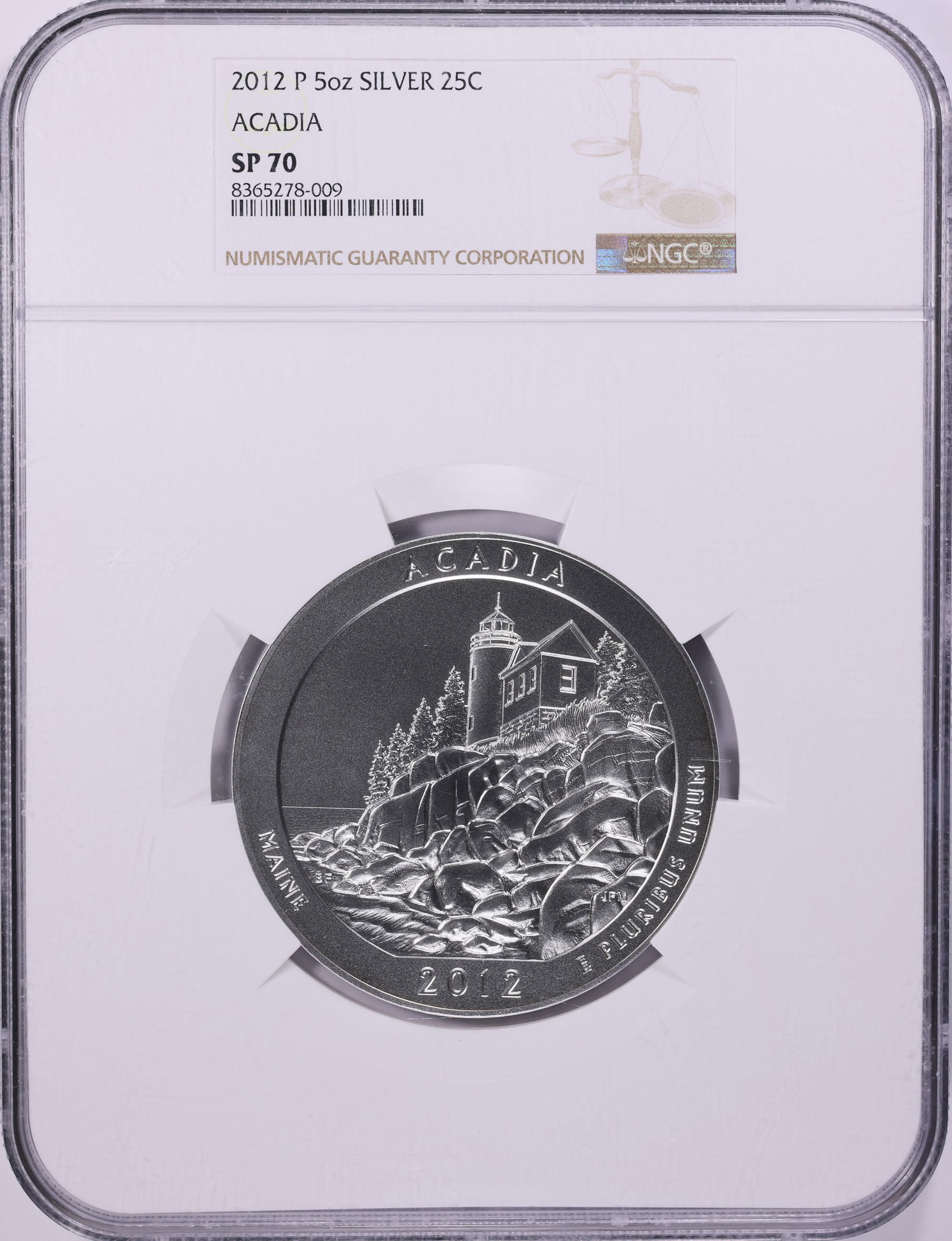 2012-P America the Beautiful 5 oz. Silver Quarter Acadia NP NGC SP-70 ...