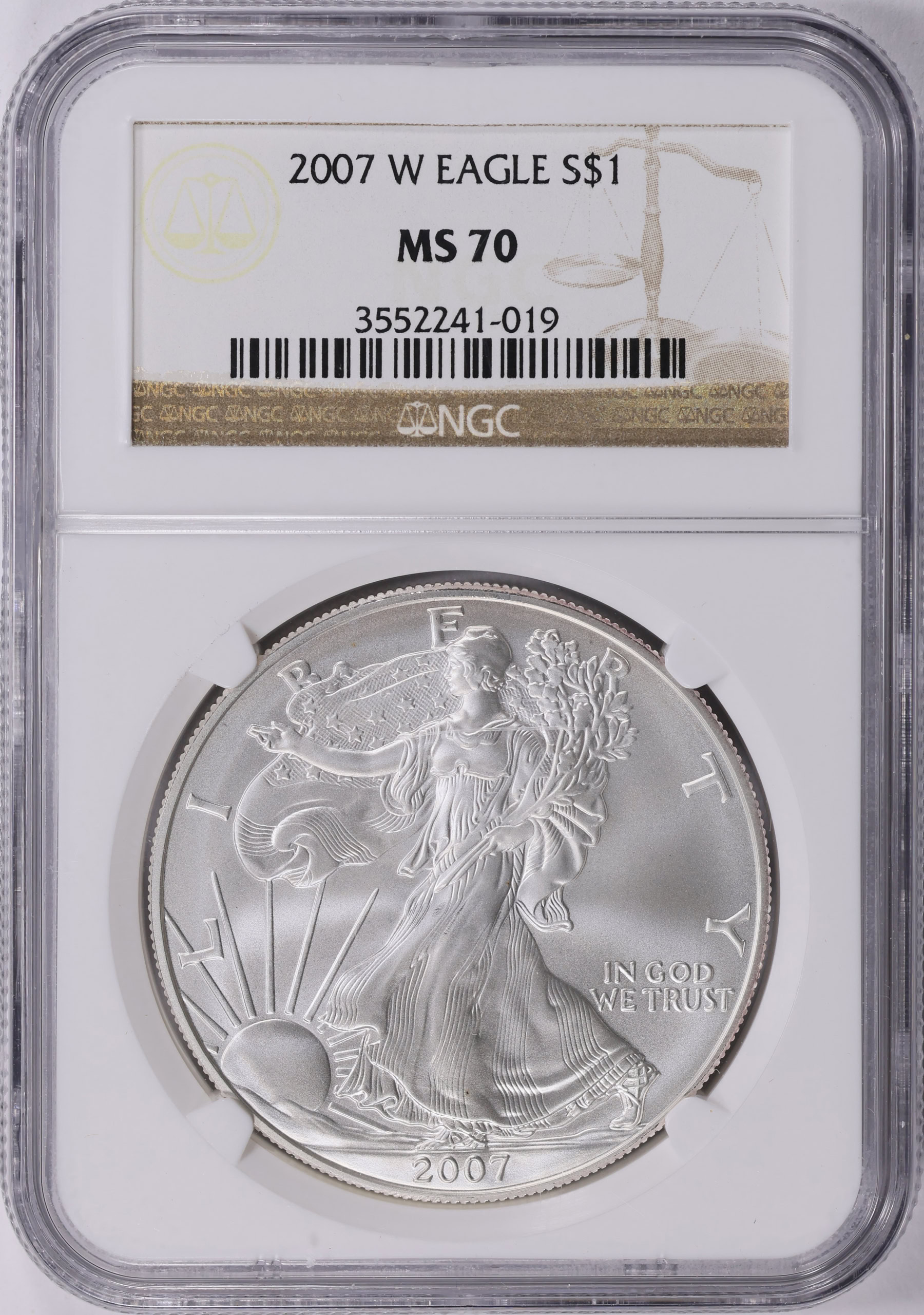 2007-W $1 Silver Eagle Burnished NGC MS-70 (Item 2001169 ...