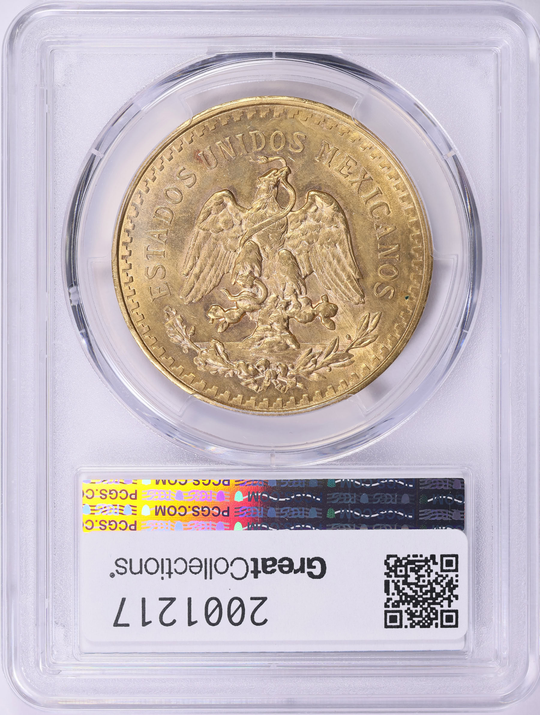 Mexico 1945 Gold 50 Pesos KM-481 PCGS Genuine Unc Details (AGW = 1.2057 ...