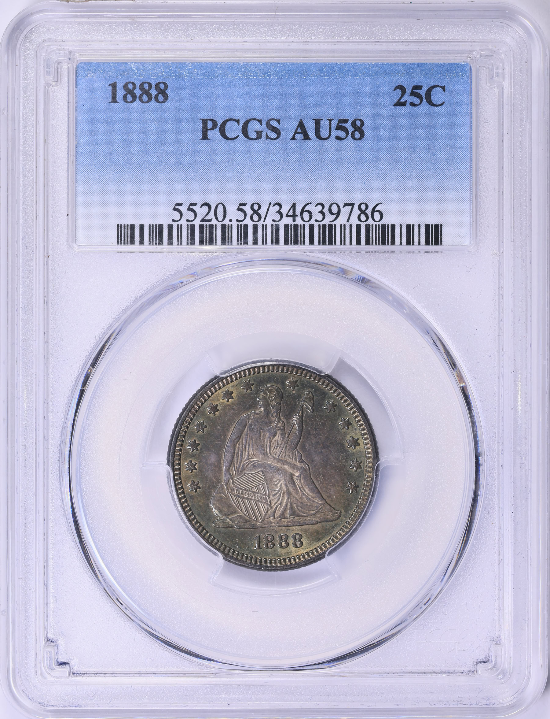 1888 Seated Liberty Quarter PCGS AU-58 (Toned) (Item 2001269 ...