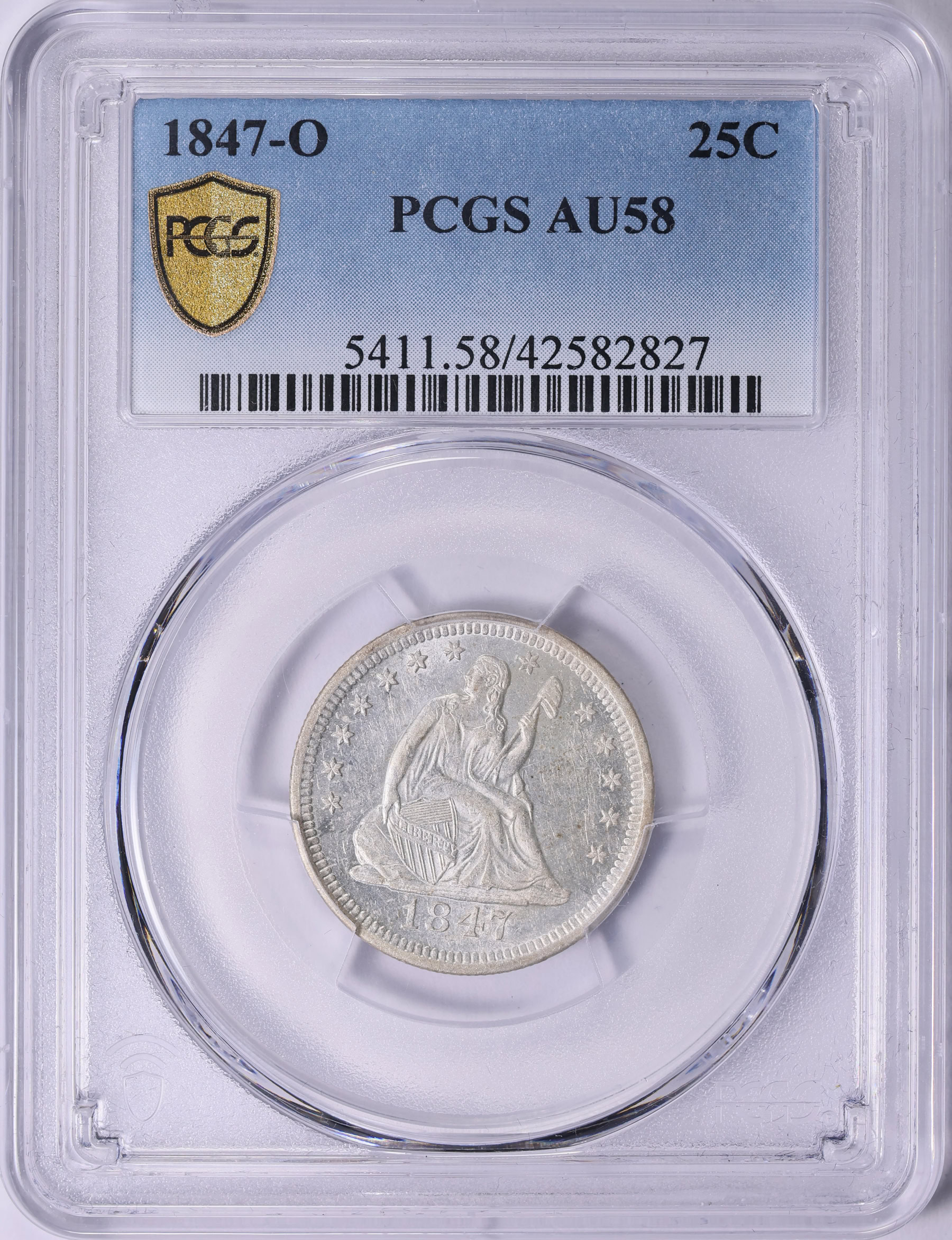 1847-O Seated Liberty Quarter PCGS AU-58 (Item 2001352 ...