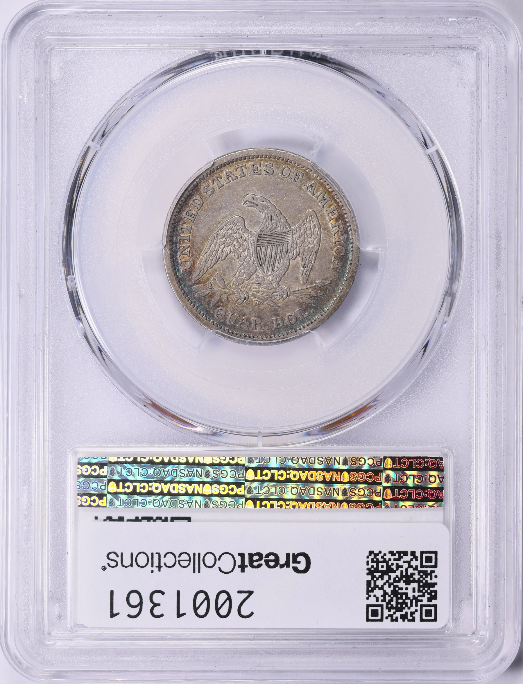 1838 Seated Liberty Quarter No Drapery Open Claw, Briggs 1-A PCGS XF-45 ...