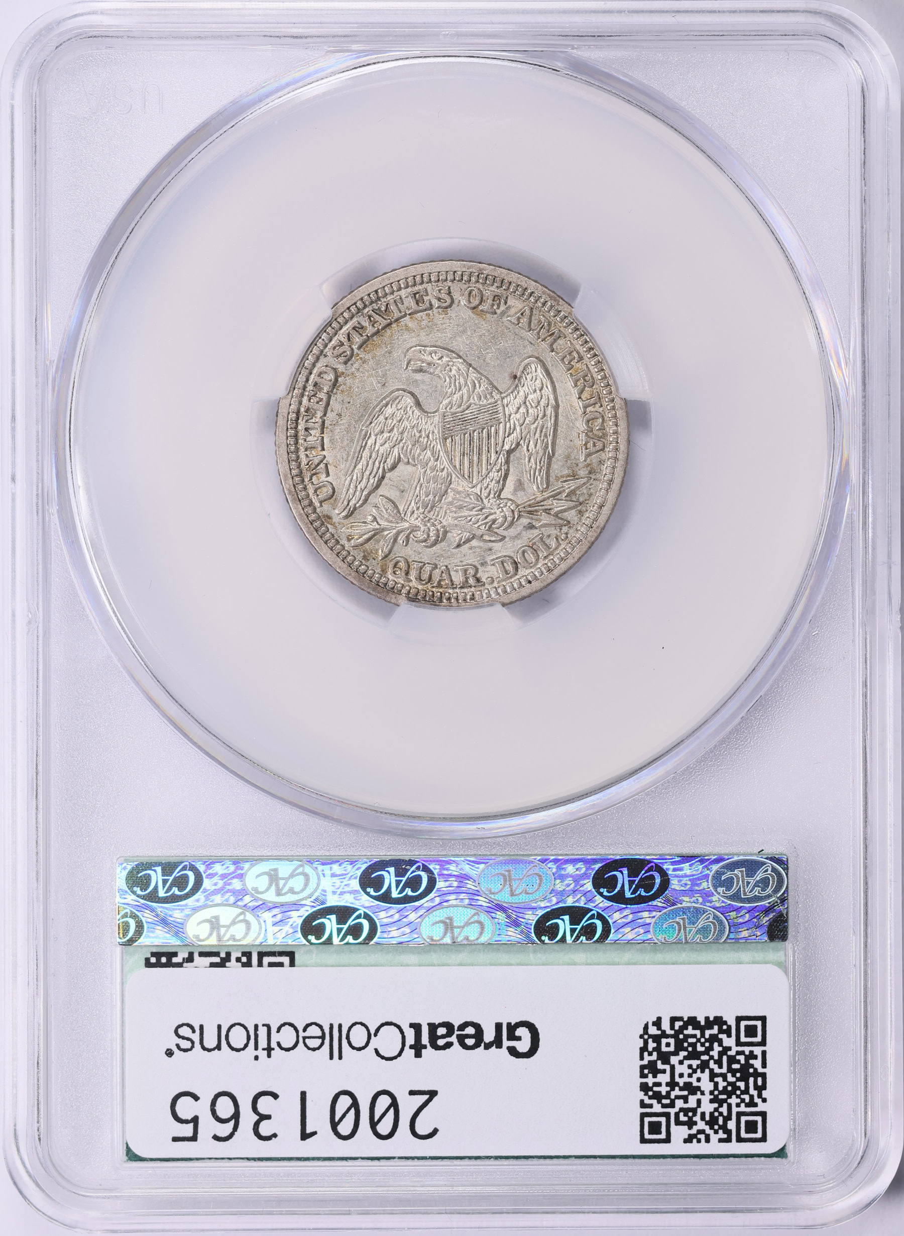1847 Seated Liberty Quarter CACG AU-55 (Item 2001365 ...