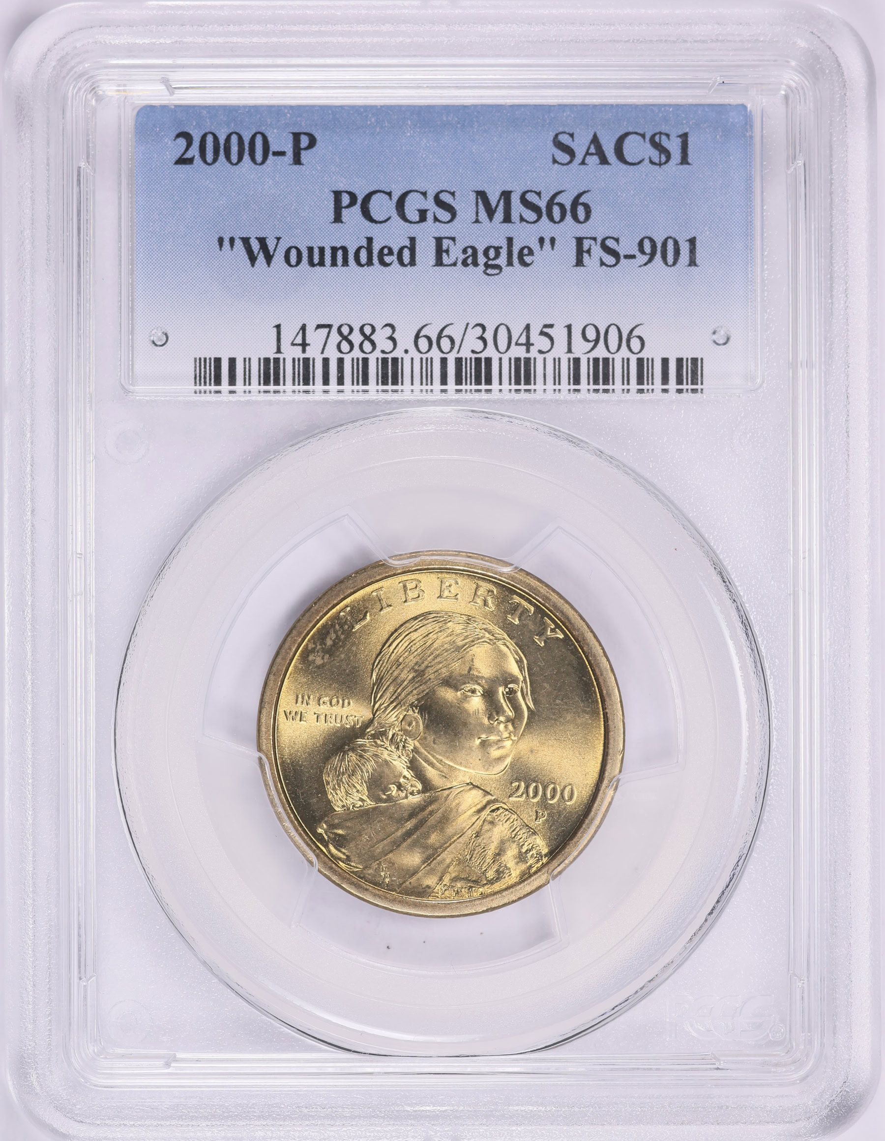 2000-P Sacagawea Dollar Wounded Eagle FS-901 PCGS MS-66 (Item 2001398 ...