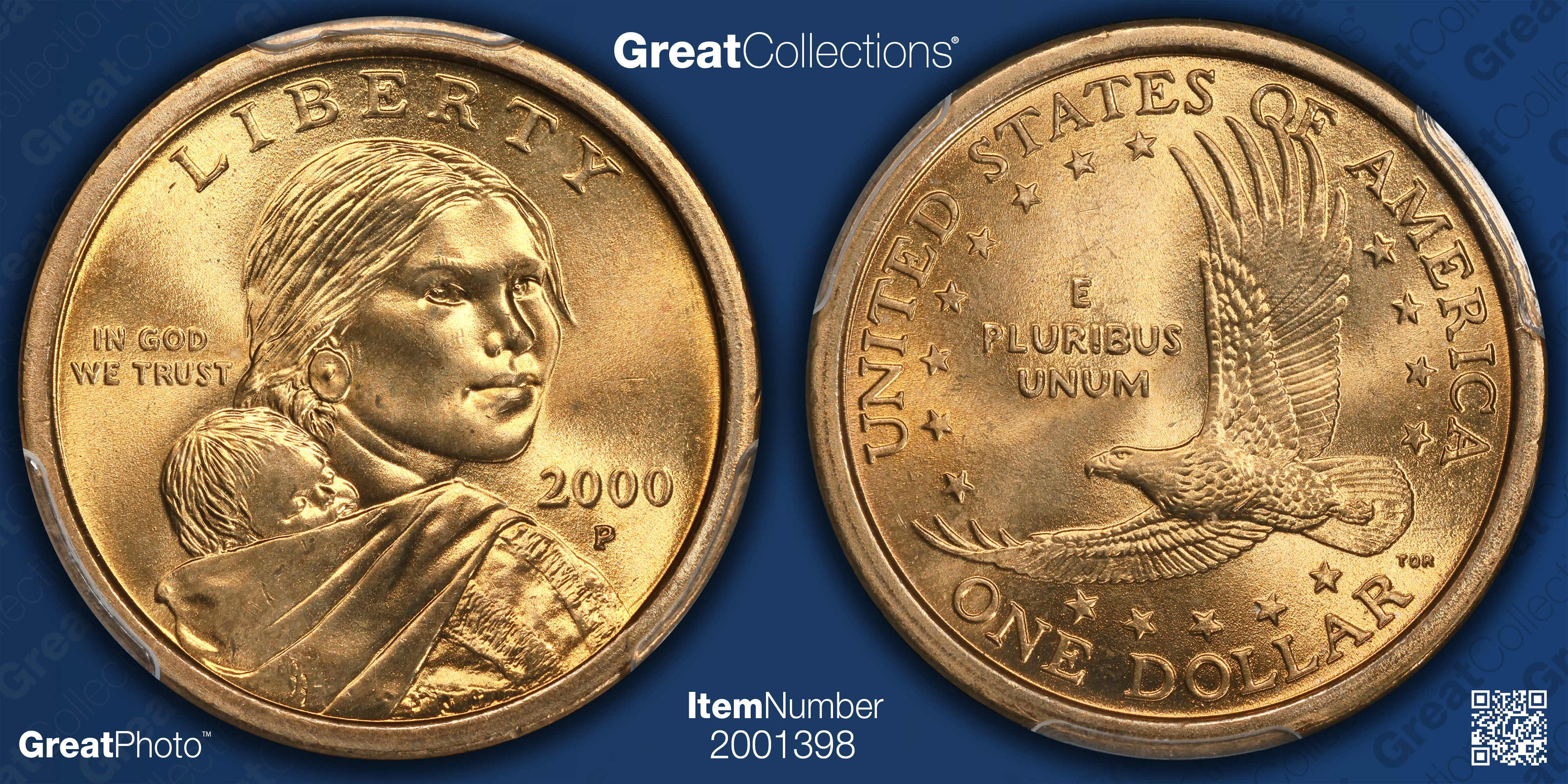 2000-P Sacagawea Dollar Wounded Eagle FS-901 PCGS MS-66 (Item 2001398 ...