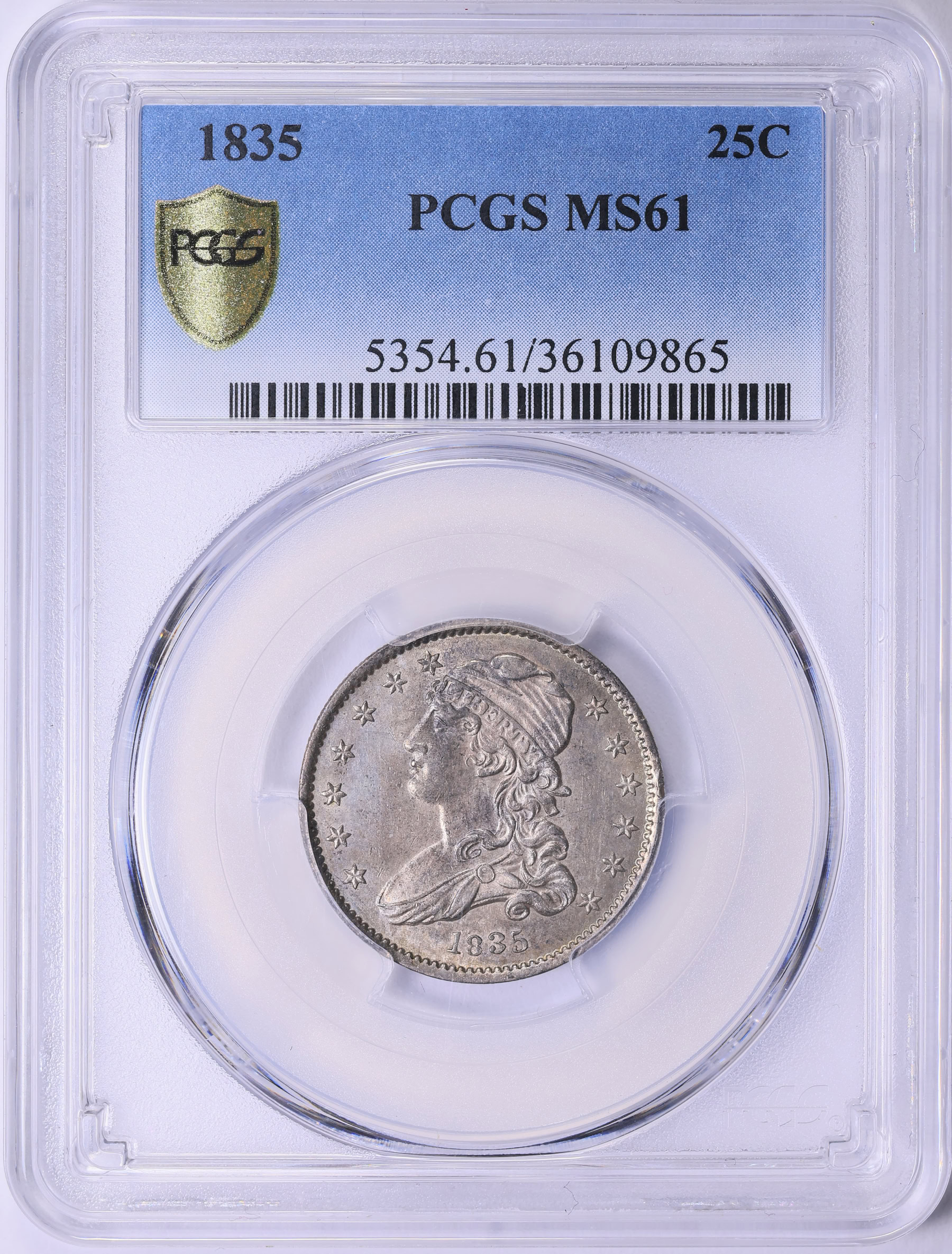 1835 Capped Bust Quarter PCGS MS-61 (Item 2001478) | GreatCollections ...