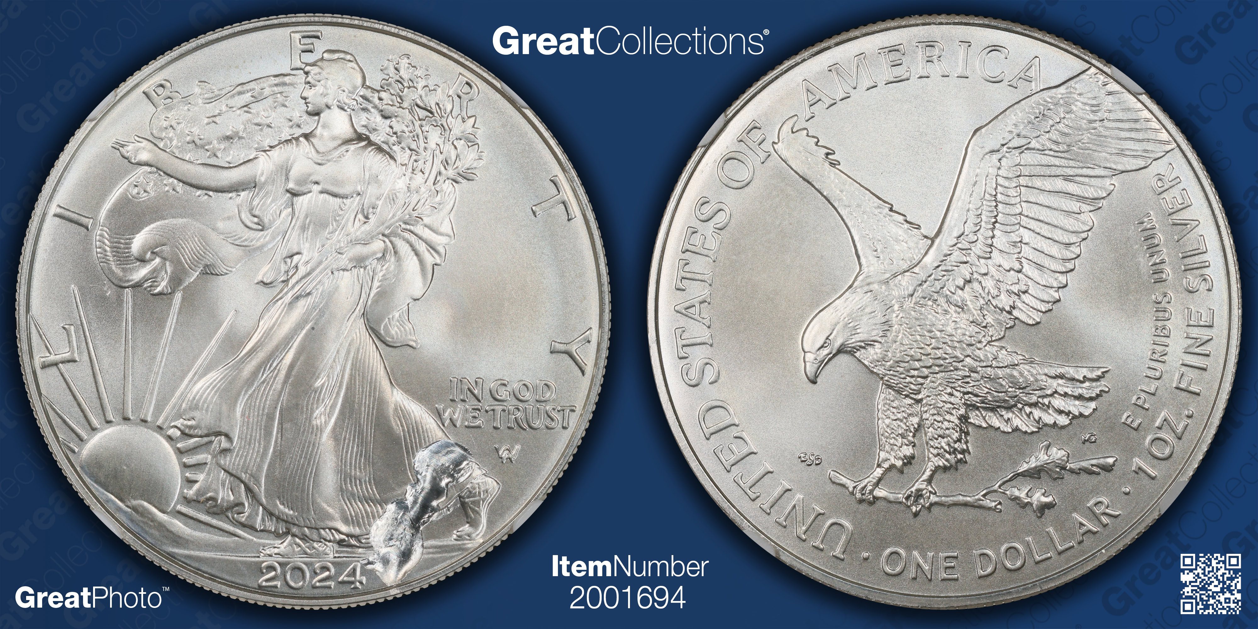 Mint Error 2024 $1 Silver Eagle Obverse Struck Through NGC MS-67 | NGC ...