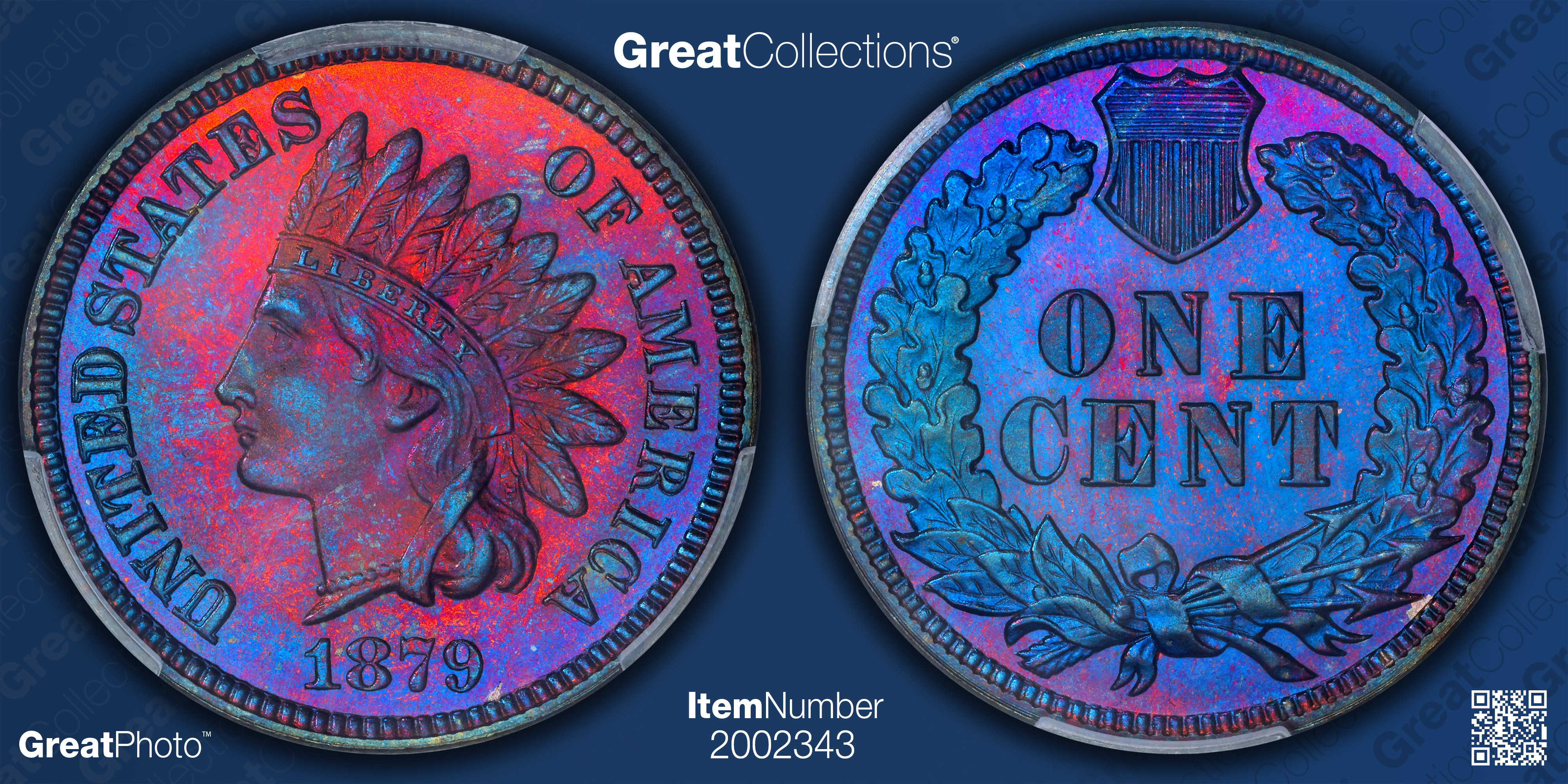 1879 Indian Cent PCGS Proof-65 RB (Toned) (Item 2002343 ...