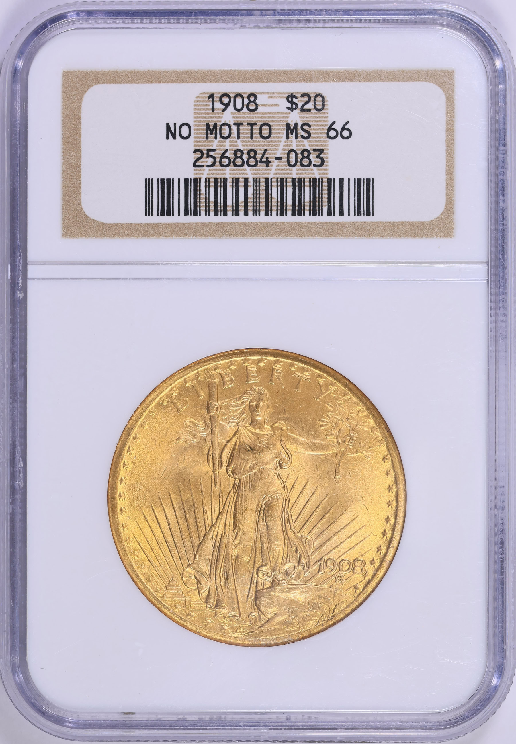 1908 Saint-Gaudens Gold Double Eagle No Motto NGC MS-66 (Item 2002369 ...