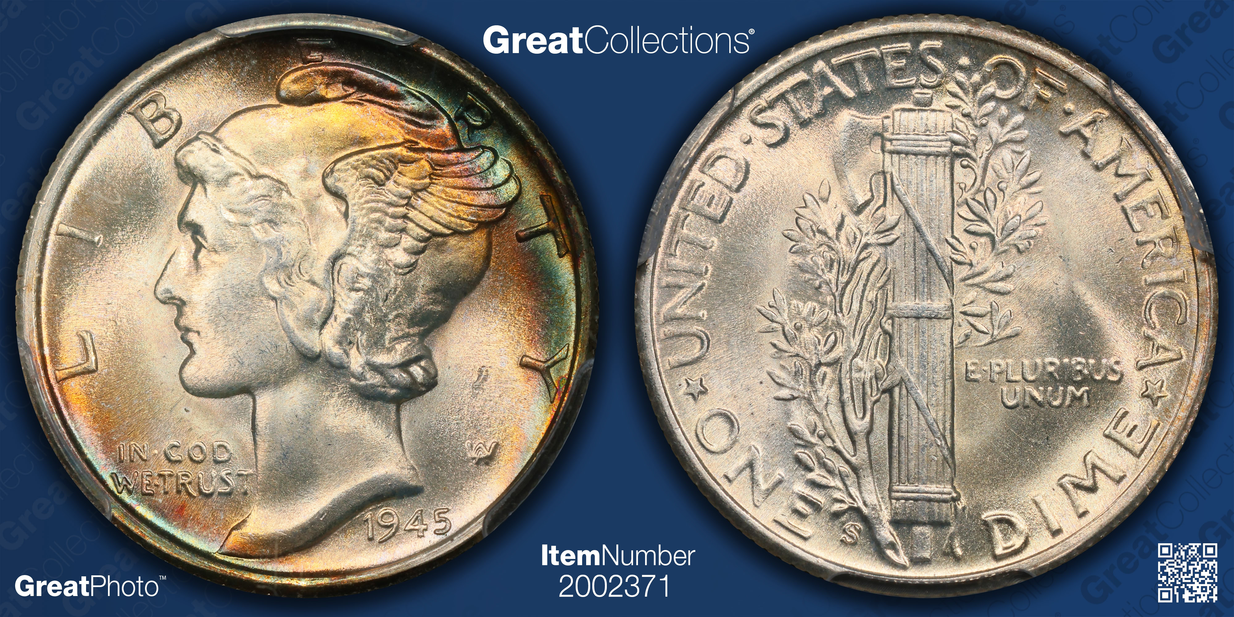 1945-S Mercury Dime PCGS MS-67 (Toned) (Item 2002371 ...