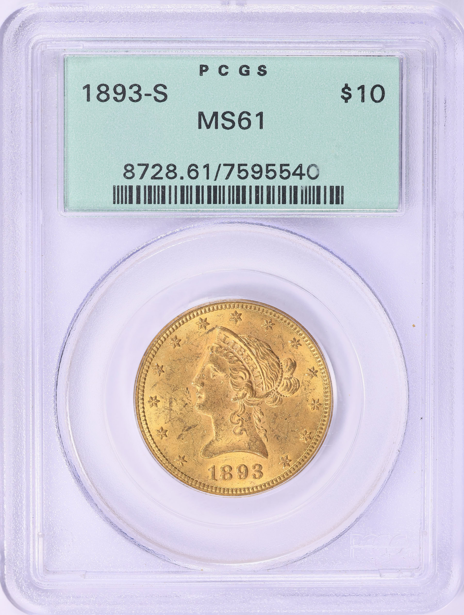 1893-S Liberty Gold Eagle PCGS MS-61 OGH (Item 2002392 ...