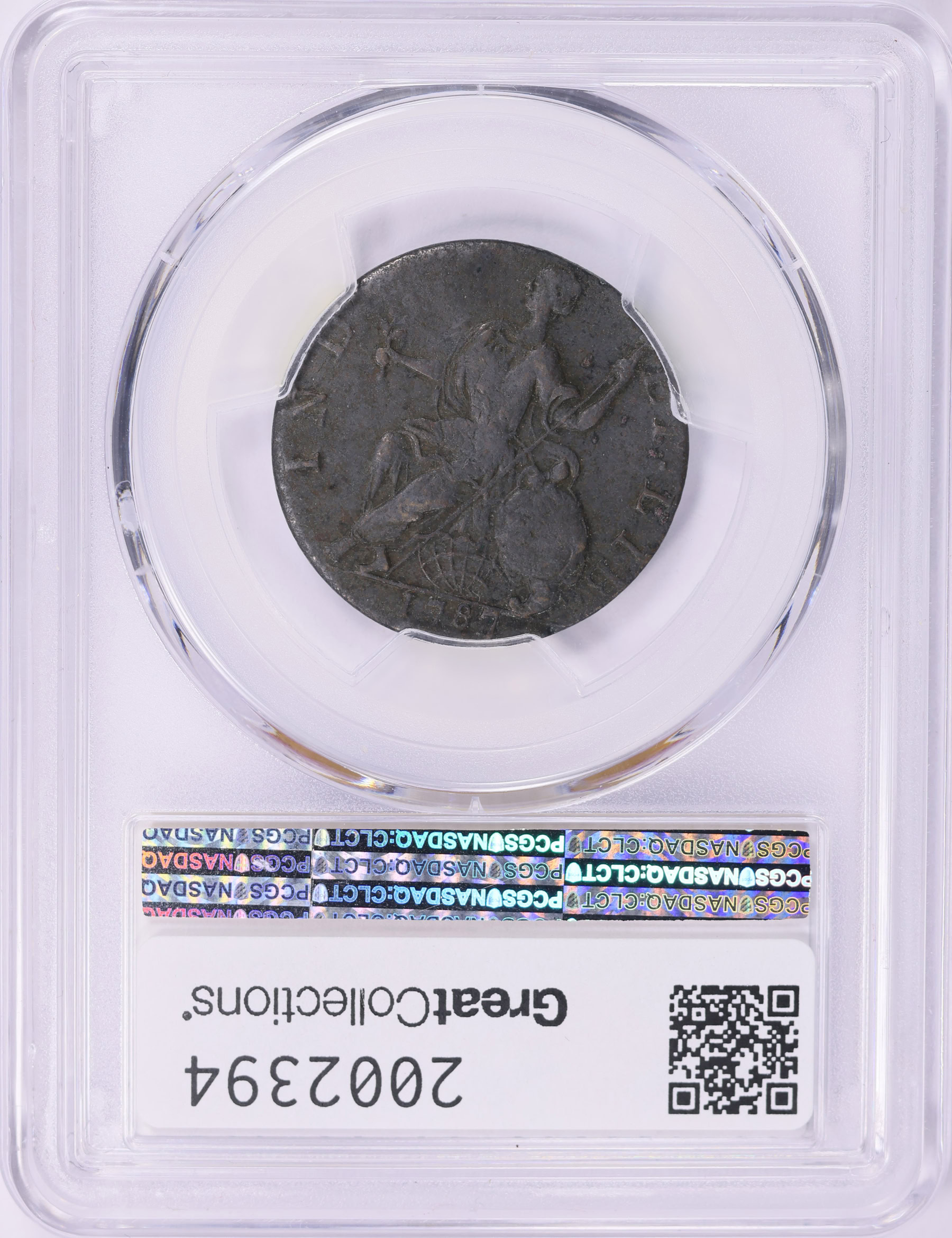 1787 Connecticut Copper Mailed Bust Left, Horned PCGS Genuine XF ...