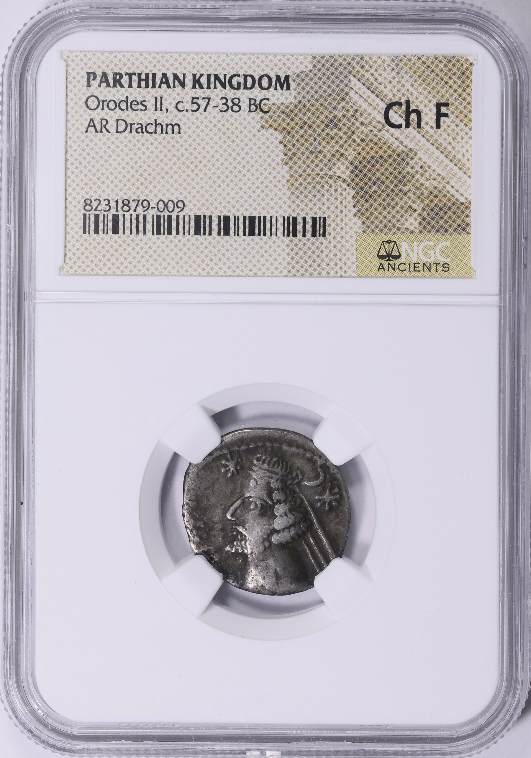 Ancient Parthian Kingdom, Orodes II (c.57-38 B.C.) AR Drachm NGC Ch F ...