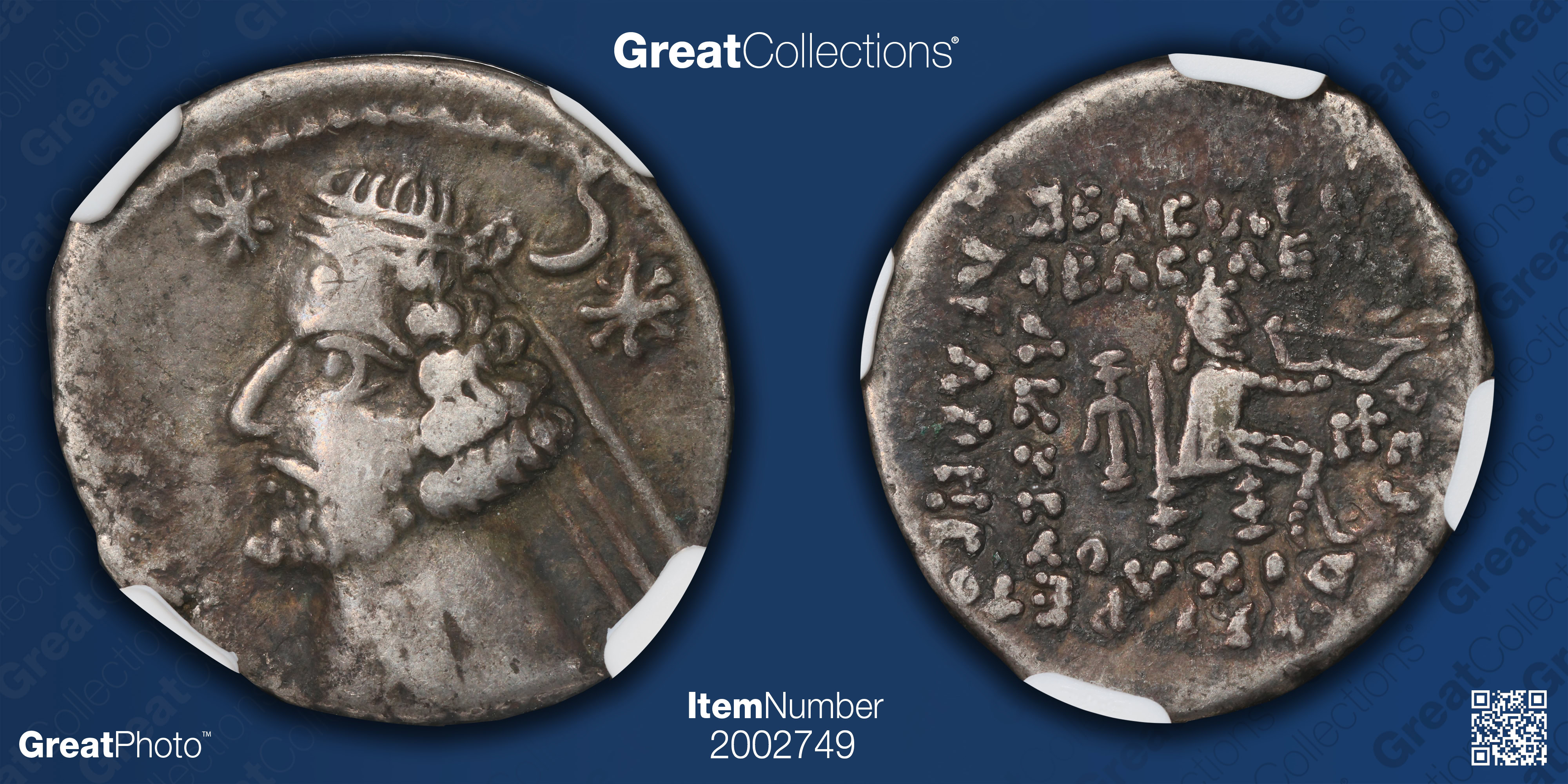 Ancient Parthian Kingdom, Orodes II (c.57-38 B.C.) AR Drachm NGC Ch F ...