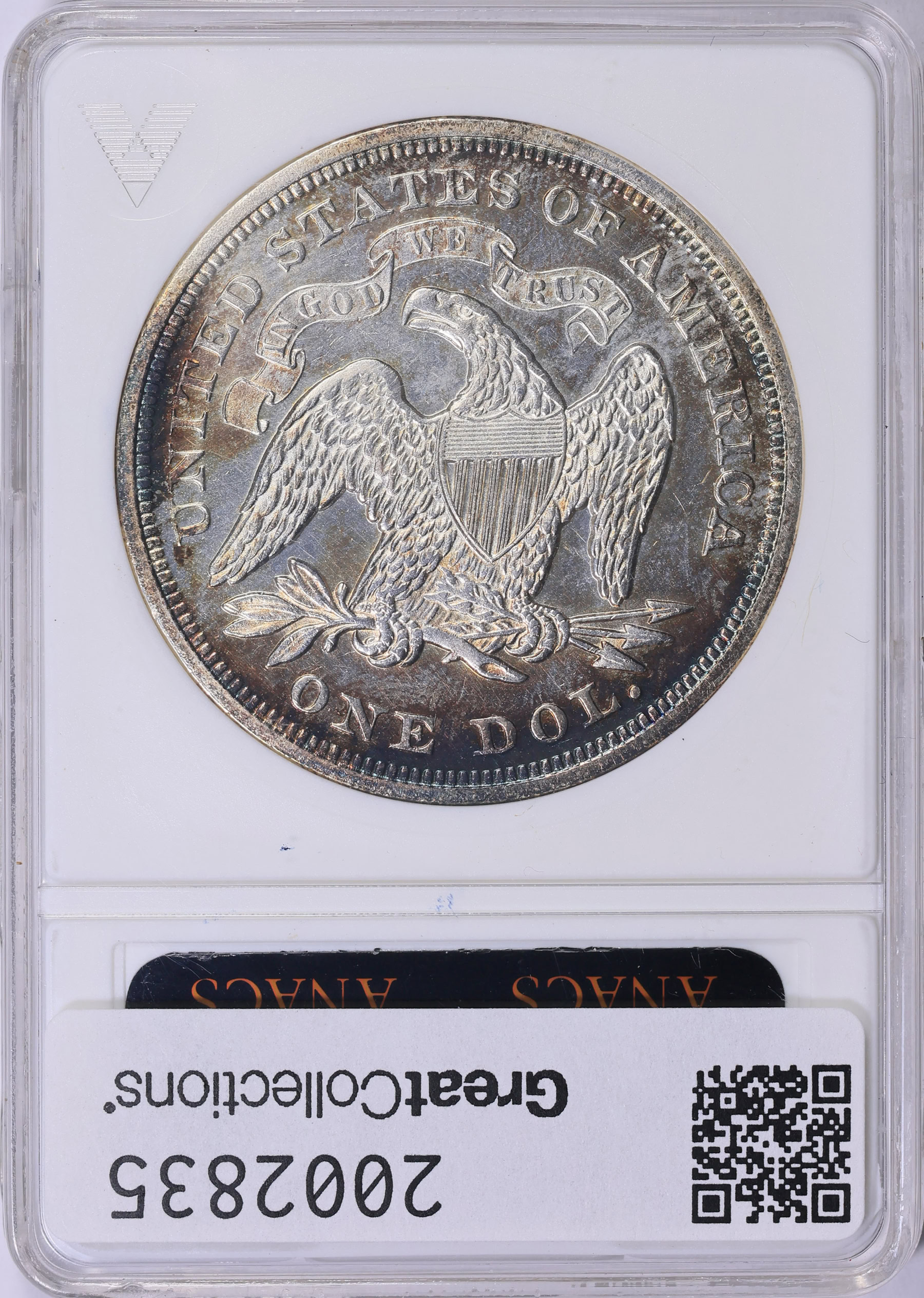 1869 Seated Liberty Silver Dollar ANACS MS-61 PL OH (Toned) (Item ...