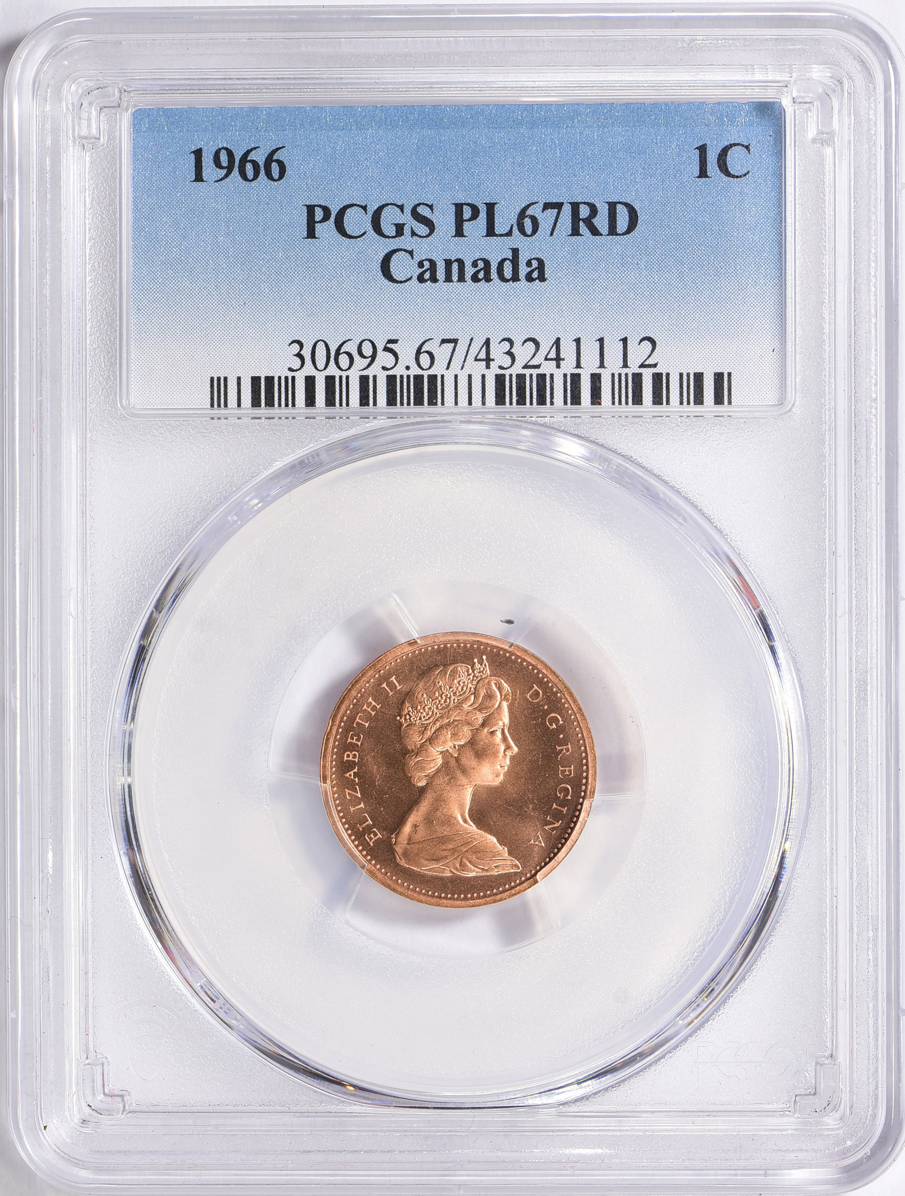 Canada 1966 Cent KM-59.1 PCGS PL-67 RD (Item 2002915 ...