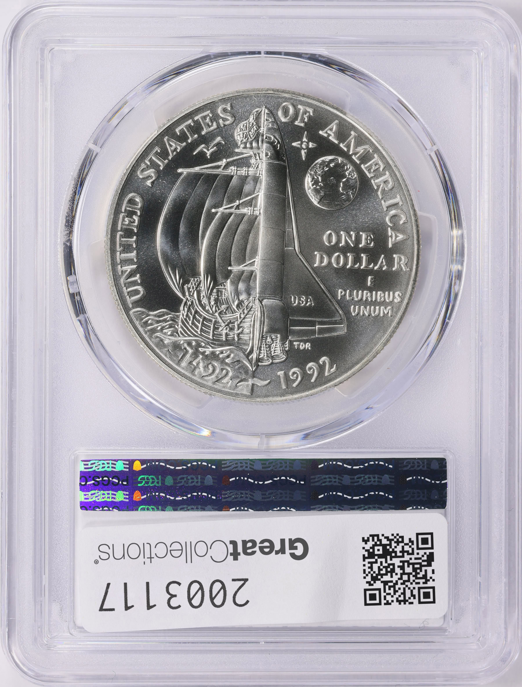 1992-D Christopher Columbus Quincentenary Silver Dollar PCGS MS-70 ...